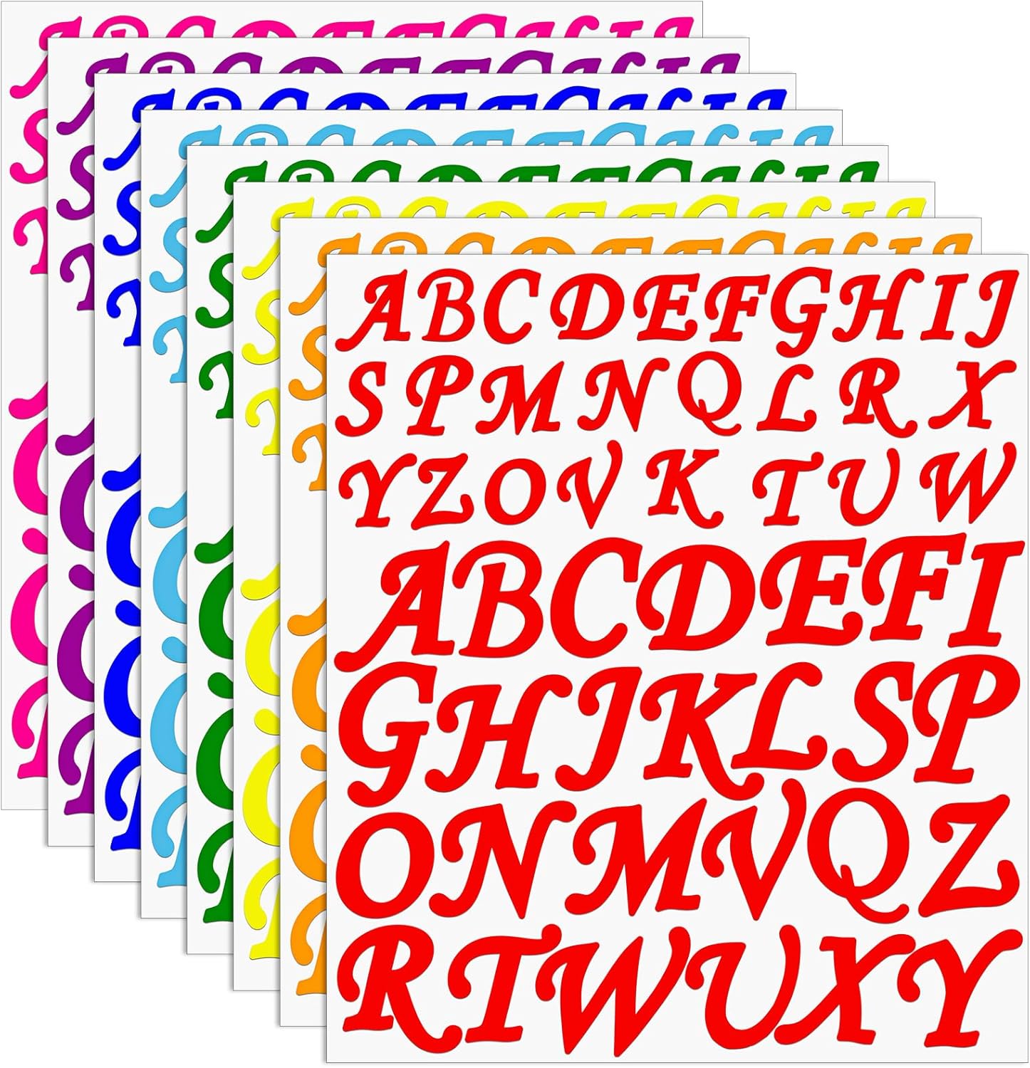 Amazon.com: Tenceur 416 Pcs Letter Stickers 8 Sheets Alphabet Stickers ...