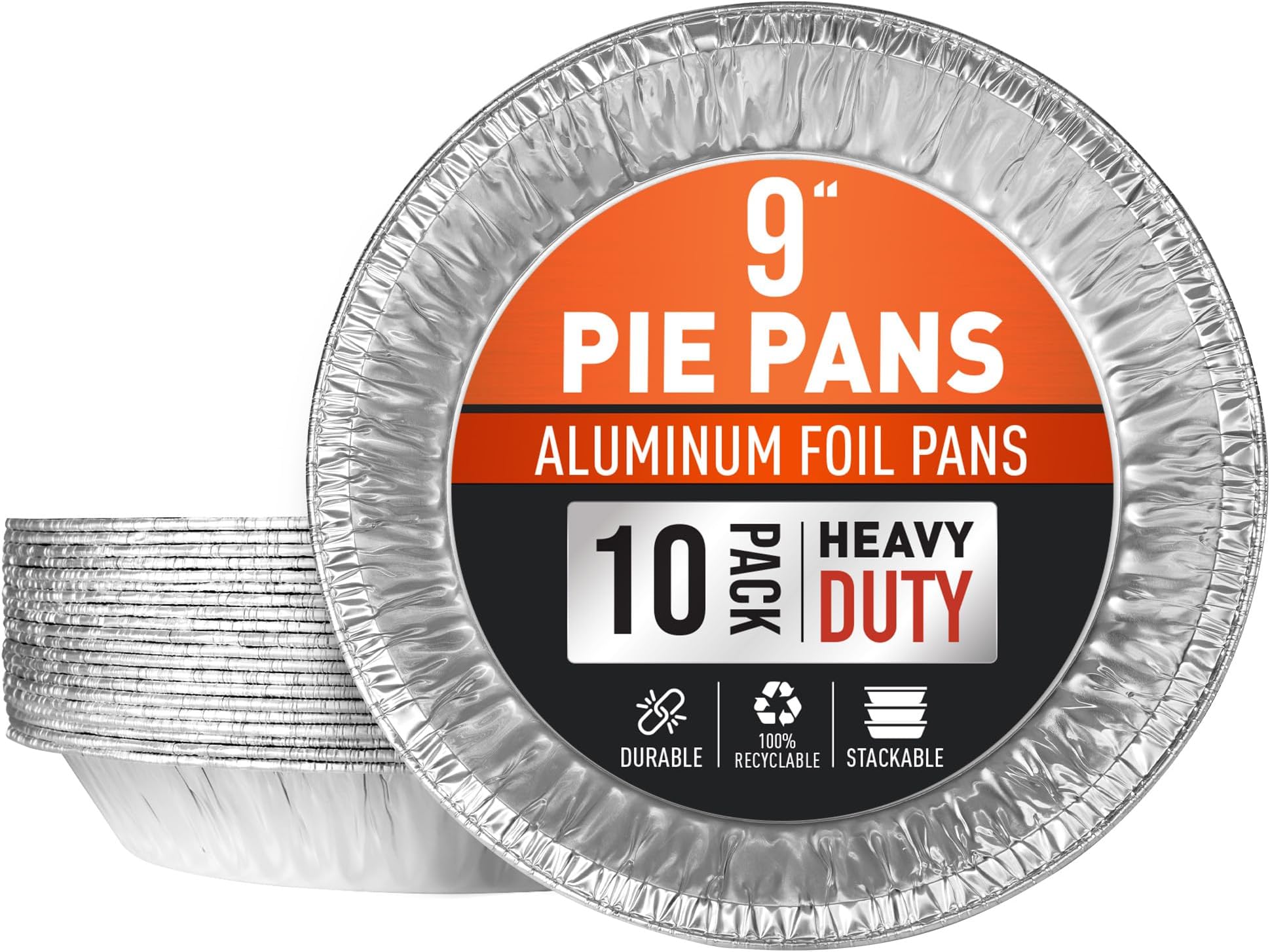 Amazon.com: 10" (Rim to RIm 9-5/8") Disposable Aluminum Pie Pans #1042 ...