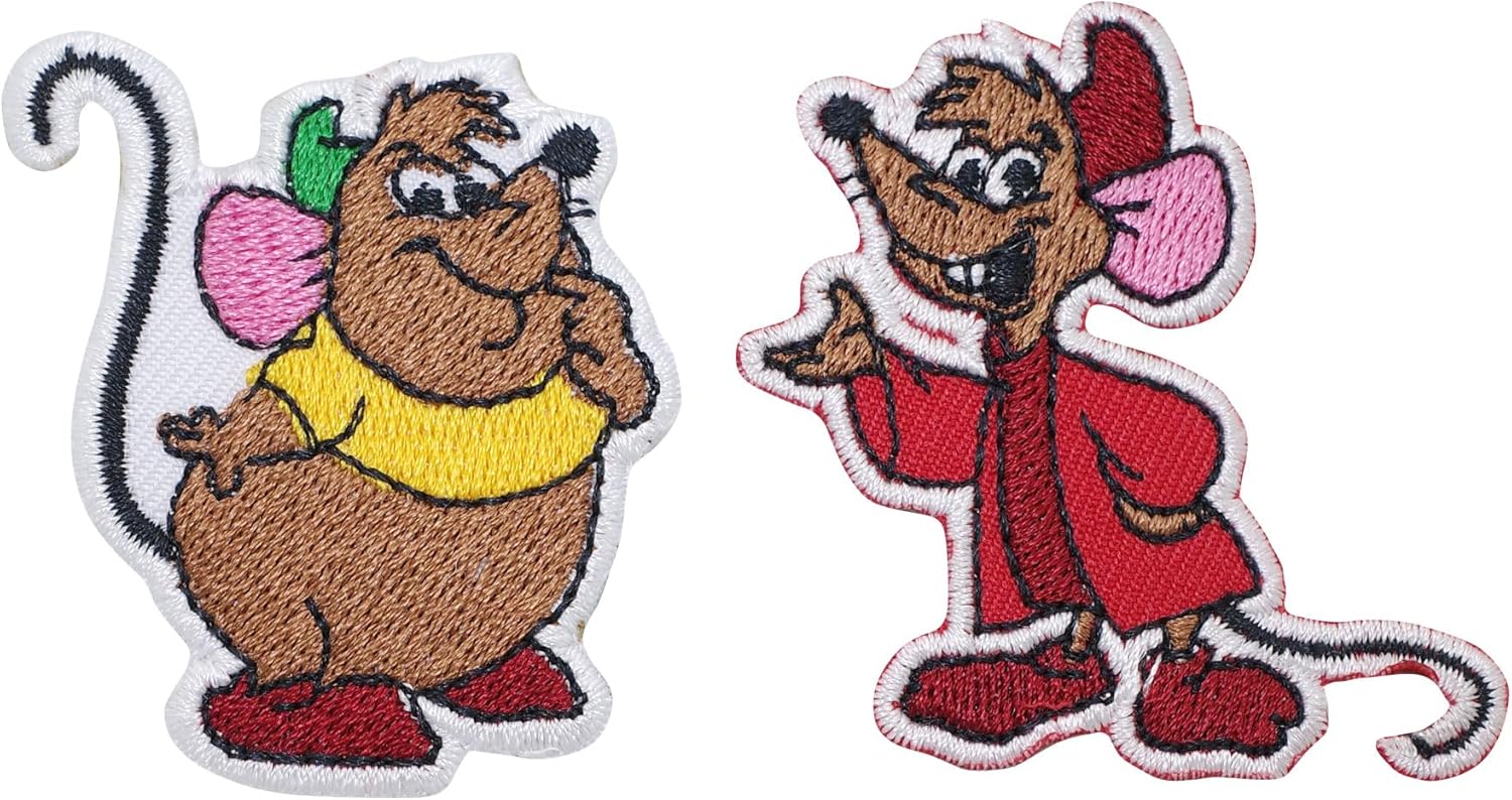 Amazon.com: Octory 2 PCS Jaq and Gus Patch Iron on for Clothing Saw On ...