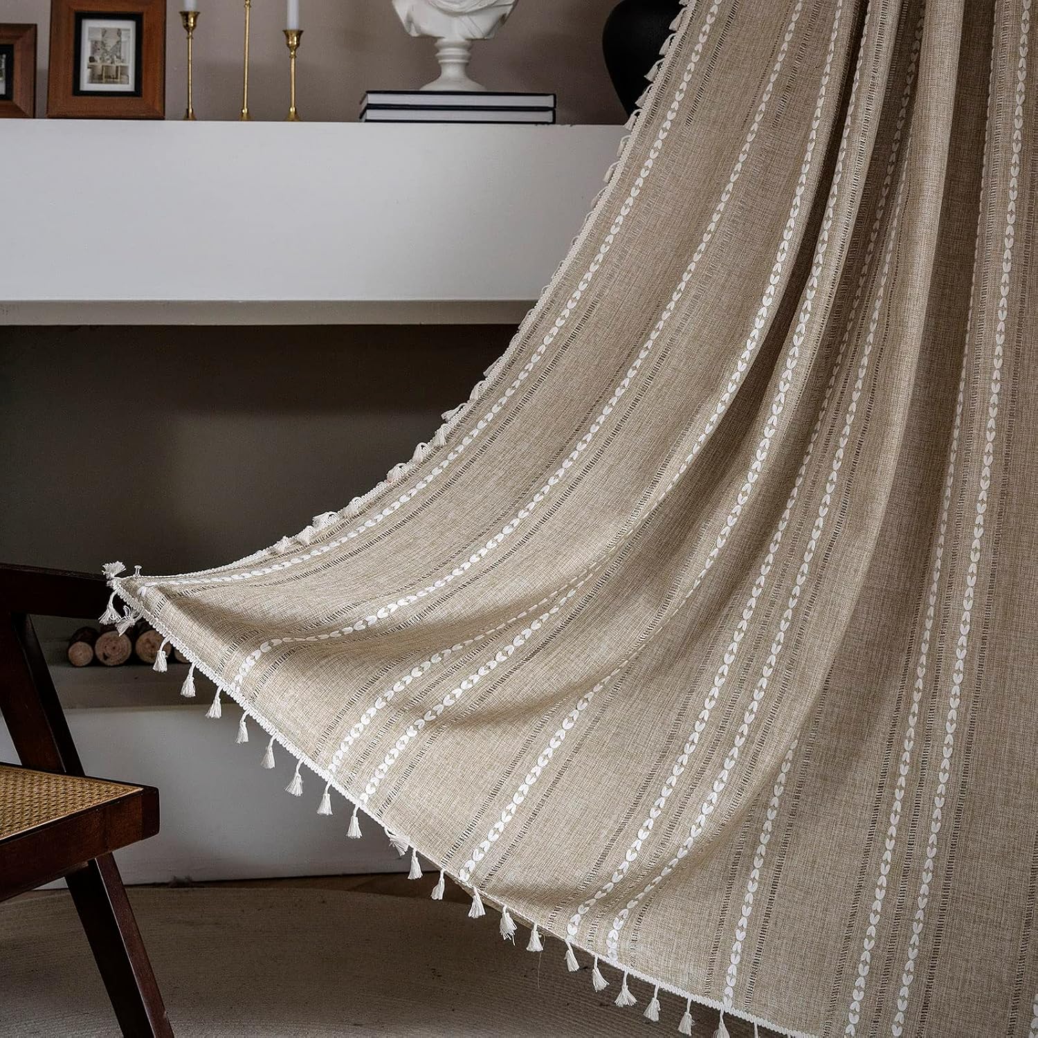 Amazon.com: ENJOYBRIDAL Khaki Curtains 96 Inch Length 2 Panels Boho ...