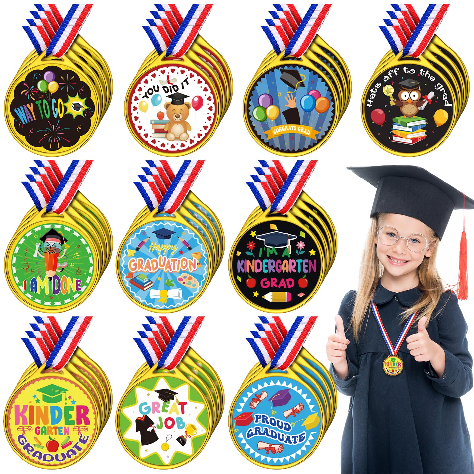 120 Pcs Kindergarten Graduation Medal Gifts Bulk for 2024 Kids ...