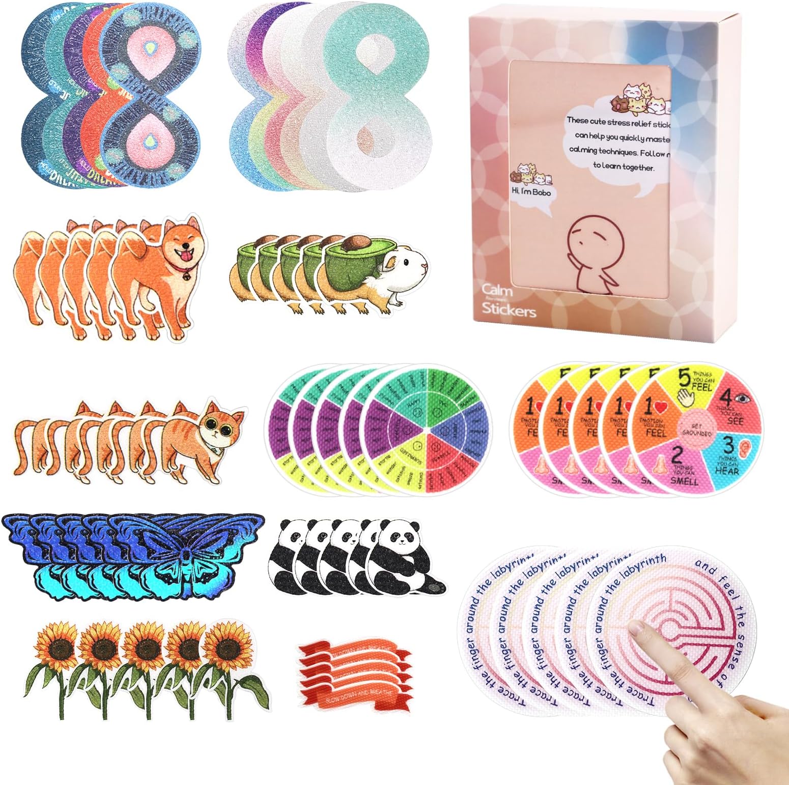 Ainrvteers Calm Strips for Anxiety Sensory Stickers Anti Stress Calm ...