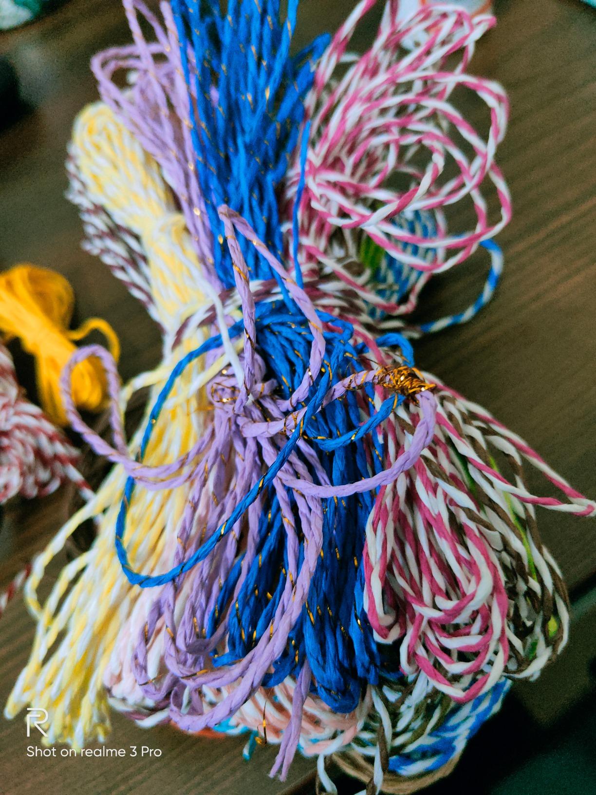 Asian Hobby Crafts Set of 12 x 10 Meter Colorful DIY Paper Rope Threads ...