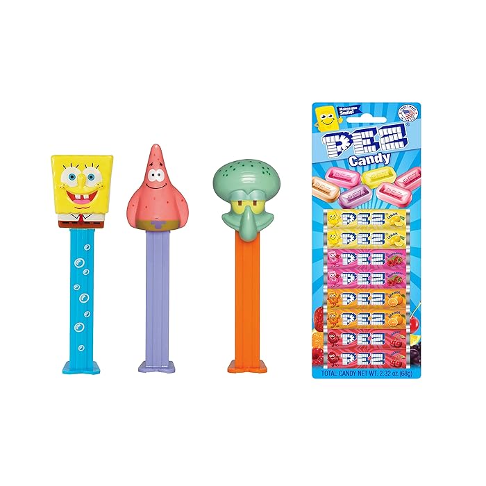 Buy PEZ Spongebob Squarepants Dispenser and Candy Refill Set - Bubbles ...