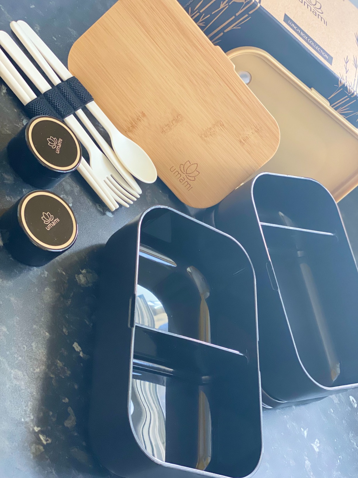 Umami Bento Box Adult Lunch Box with Utensils, 2000 ml All-in-One Meal ...