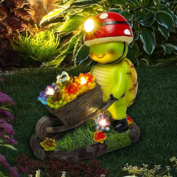 Amazon.com : SunGlee Solar Light Turtle Outdoor Garden, Turtle Solar ...