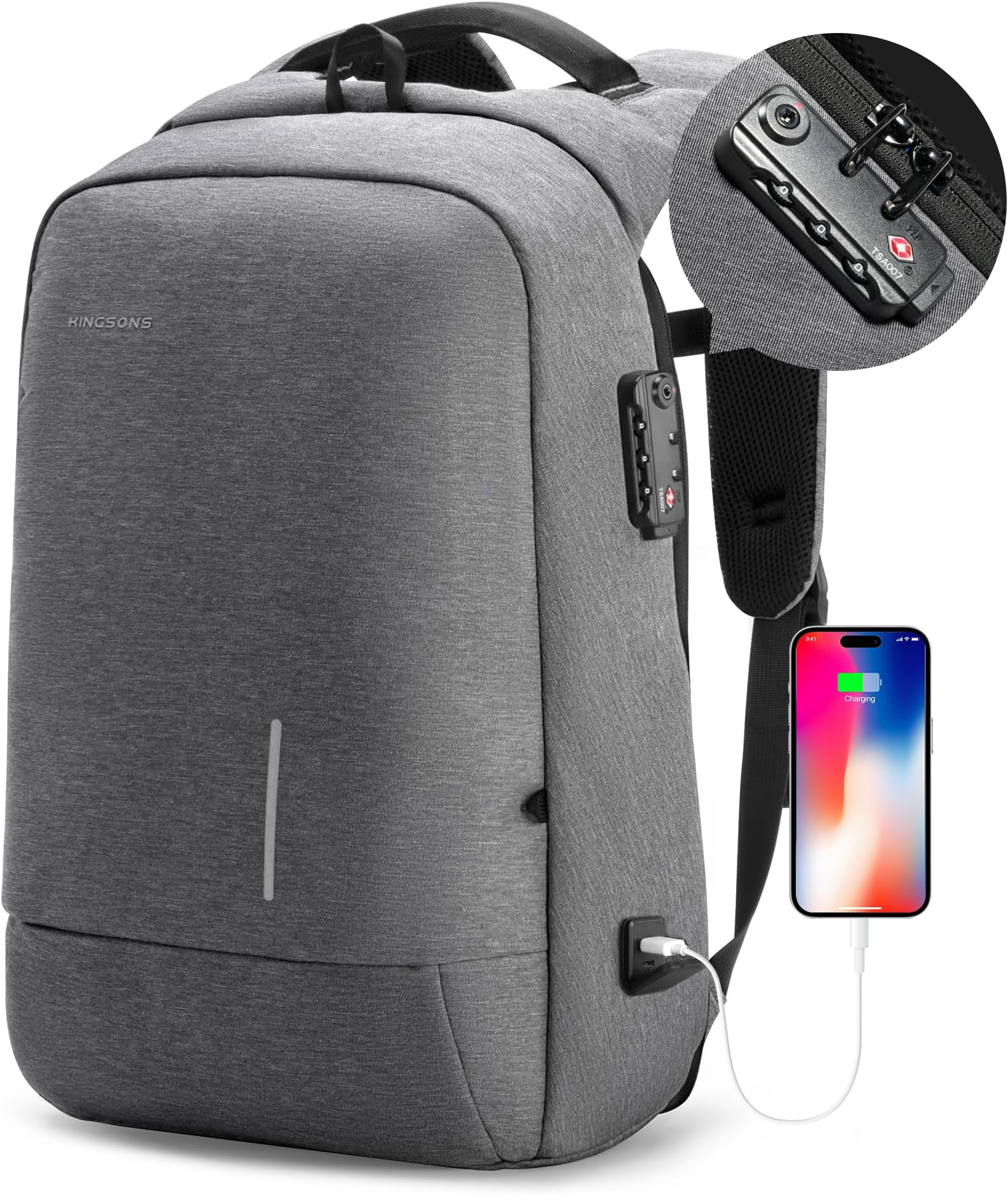 Amazon.com: Kingsons Laptop Backpack - Slim Business Travel Computer ...