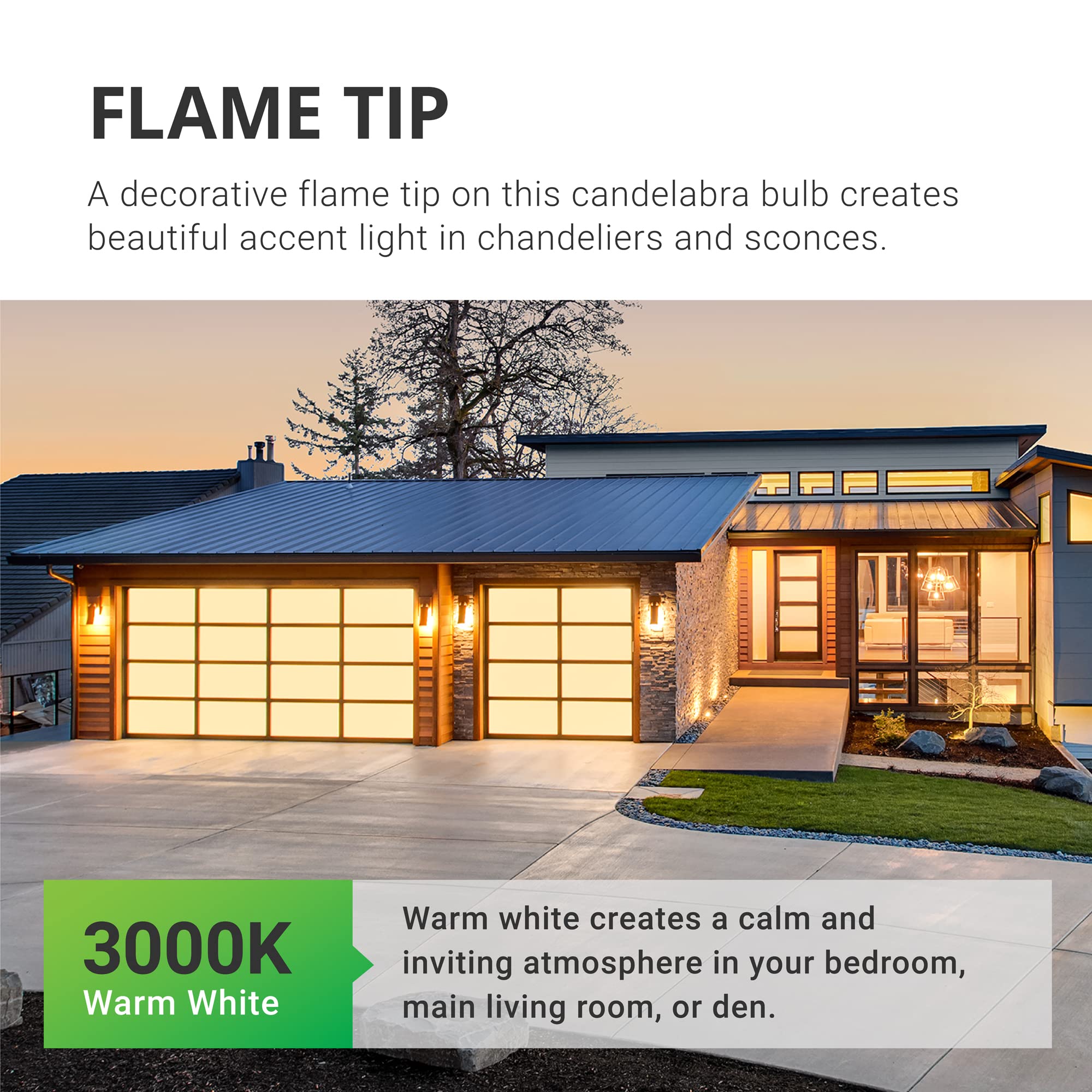 Sunco 10 Pack Dusk to Dawn Candelabra Light Bulbs Outdoor CA11 LED, 5W ...