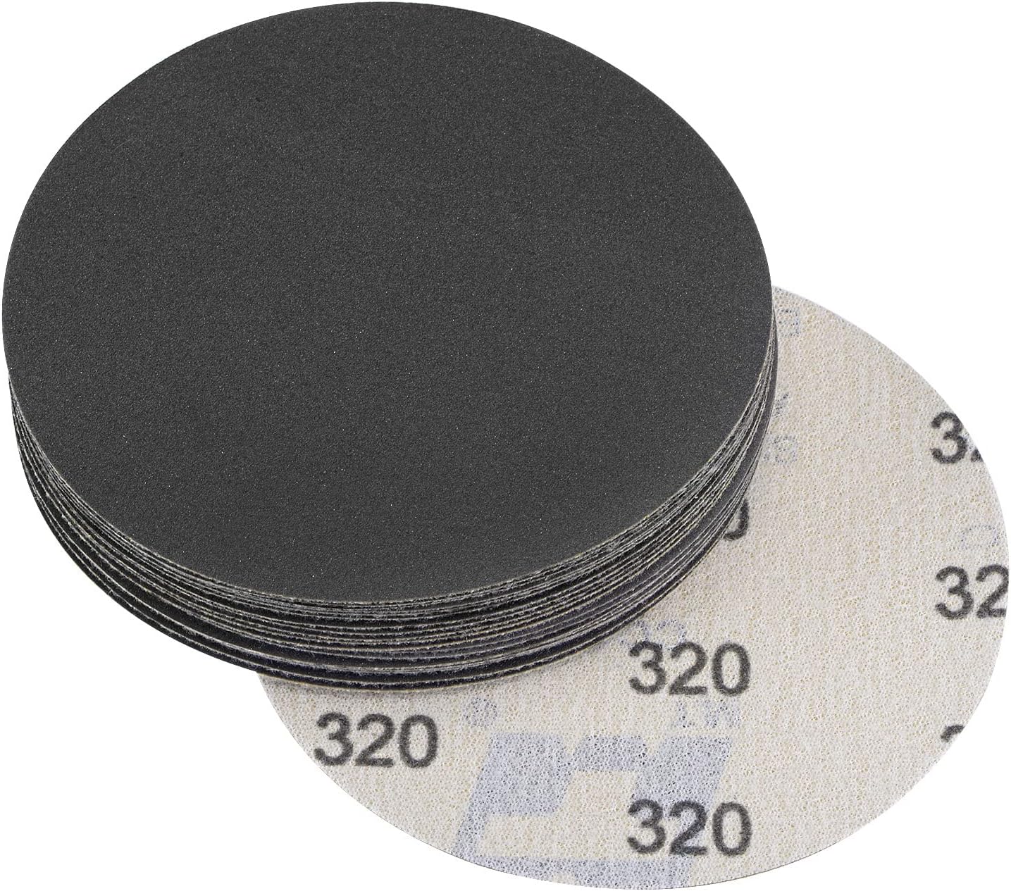 uxcell 5 Inch Sanding Disc 320 Grit Hook and Loop Wet Dry Usable ...