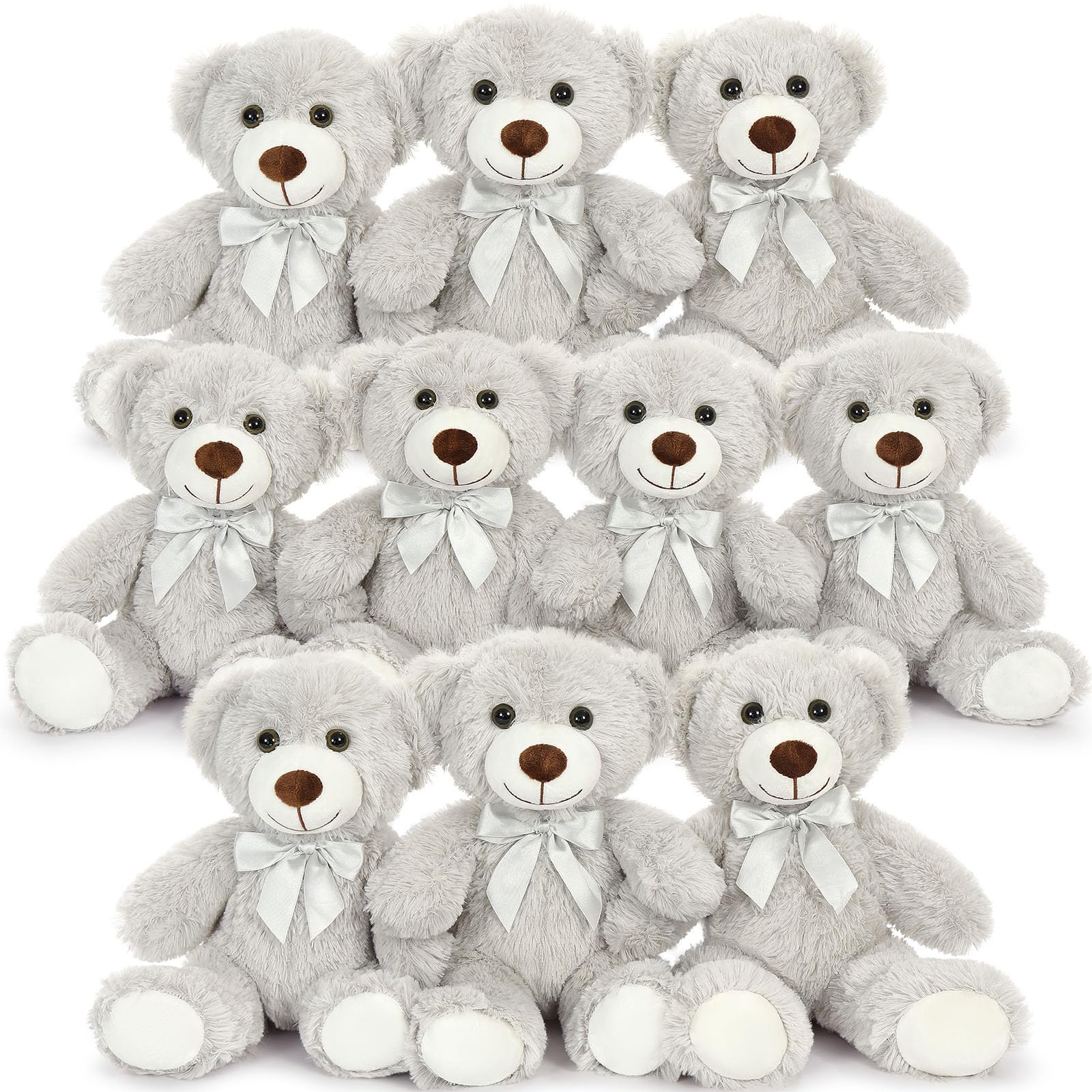 Amazon.com: MaoGoLan Bulk Teddy Bear Baby Shower, 10 Packs Small Gray ...
