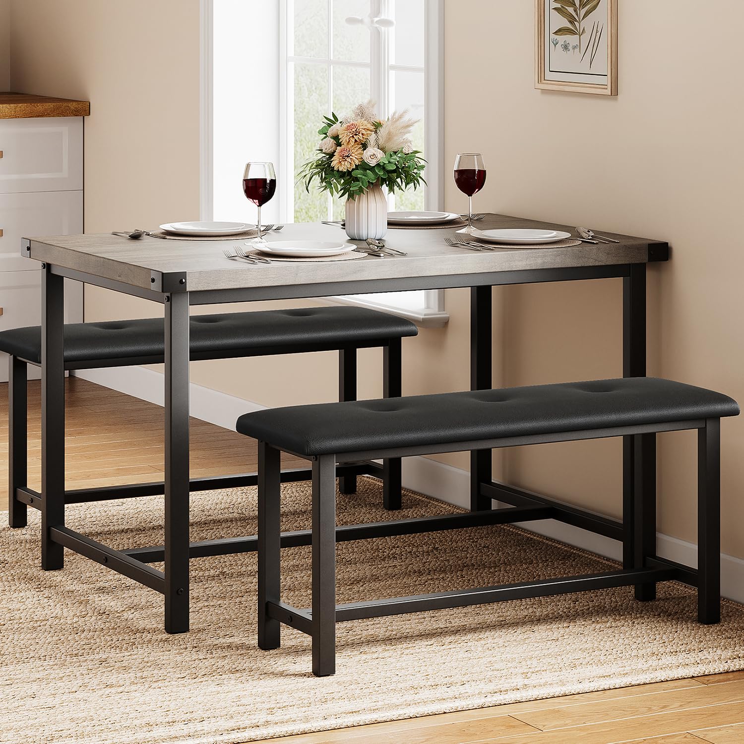 Amazon.com - GAOMON Dining Table Set for 4, Kitchen Table with 2 ...