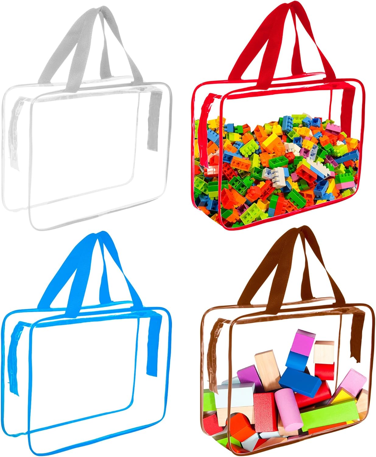 Amazon.com: 4 Packs Toy Storage Bags, Organizer Bags, Toy Storage Clear ...