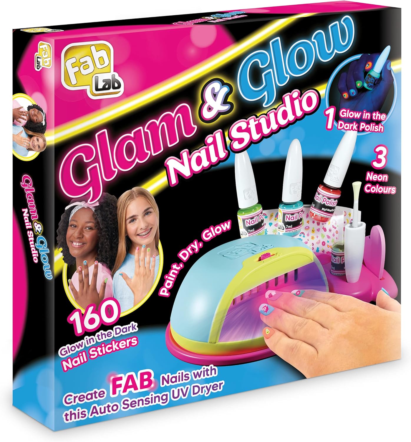 FabLab Glam & Glow Nail Studio | Create FAB Neon Nail Art! | Includes ...