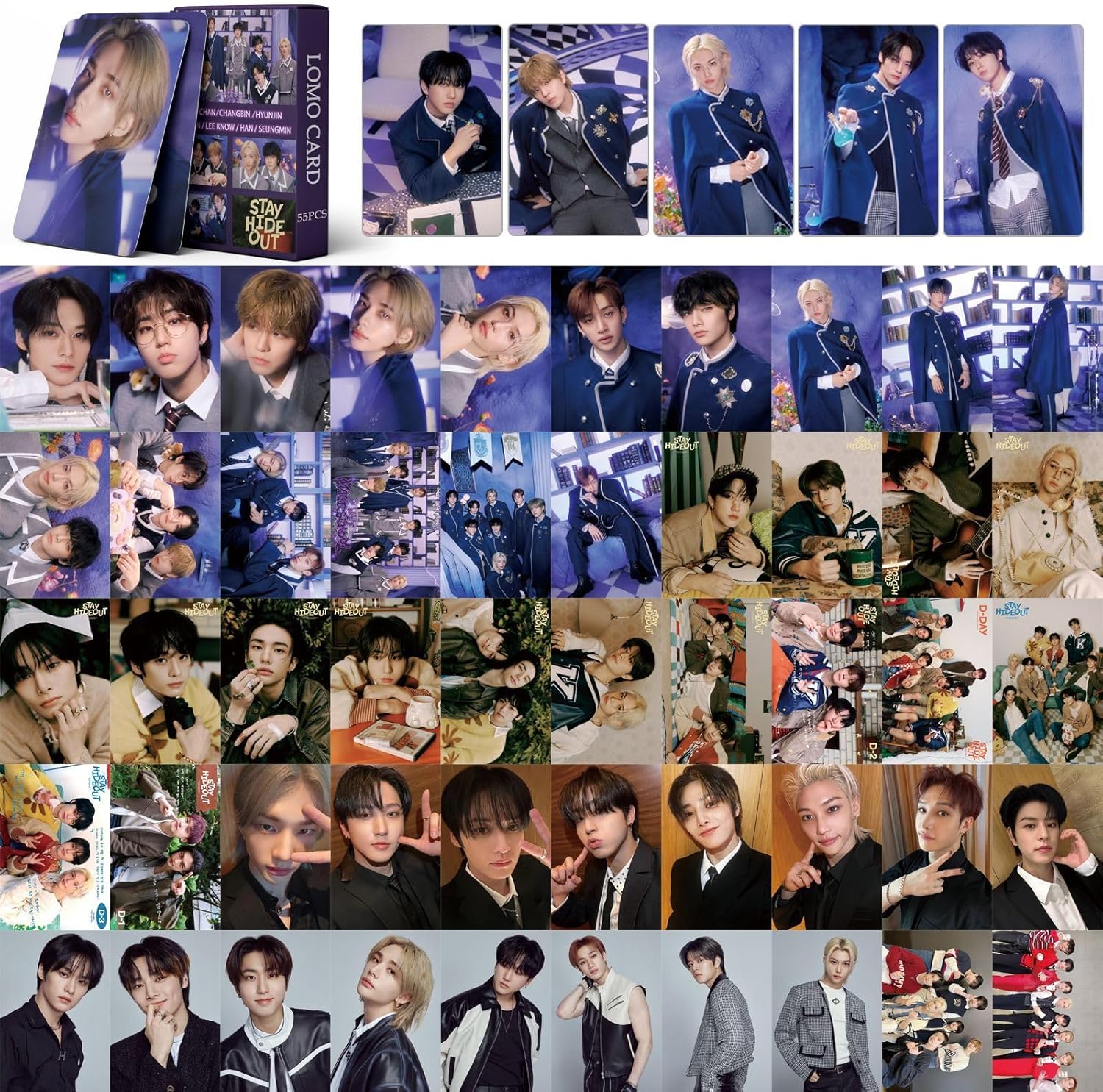 55Pcs Stray Kids Photocards Magic School Fan Meeting Lomo Cards Stay ...