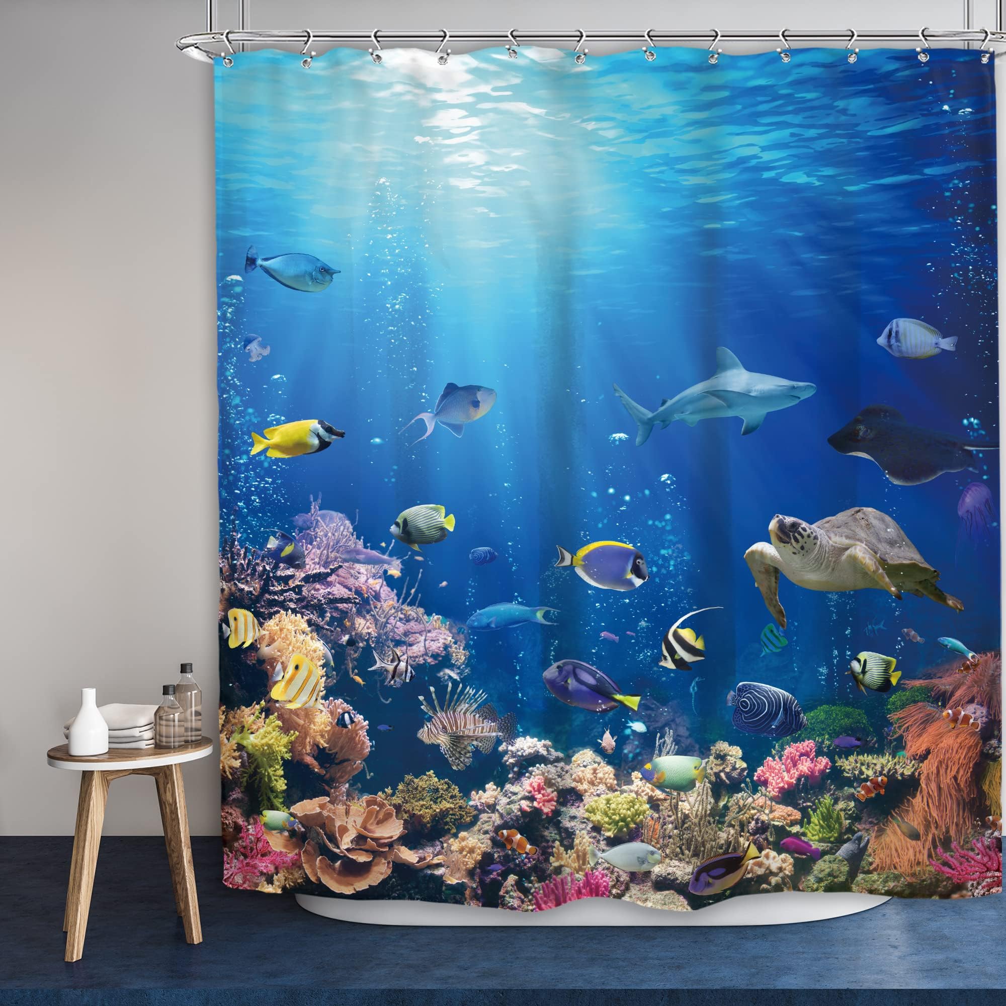 Amazon.com: Allenjoy 72" x 72" Ocean Fish Shower Curtain Under The Sea ...