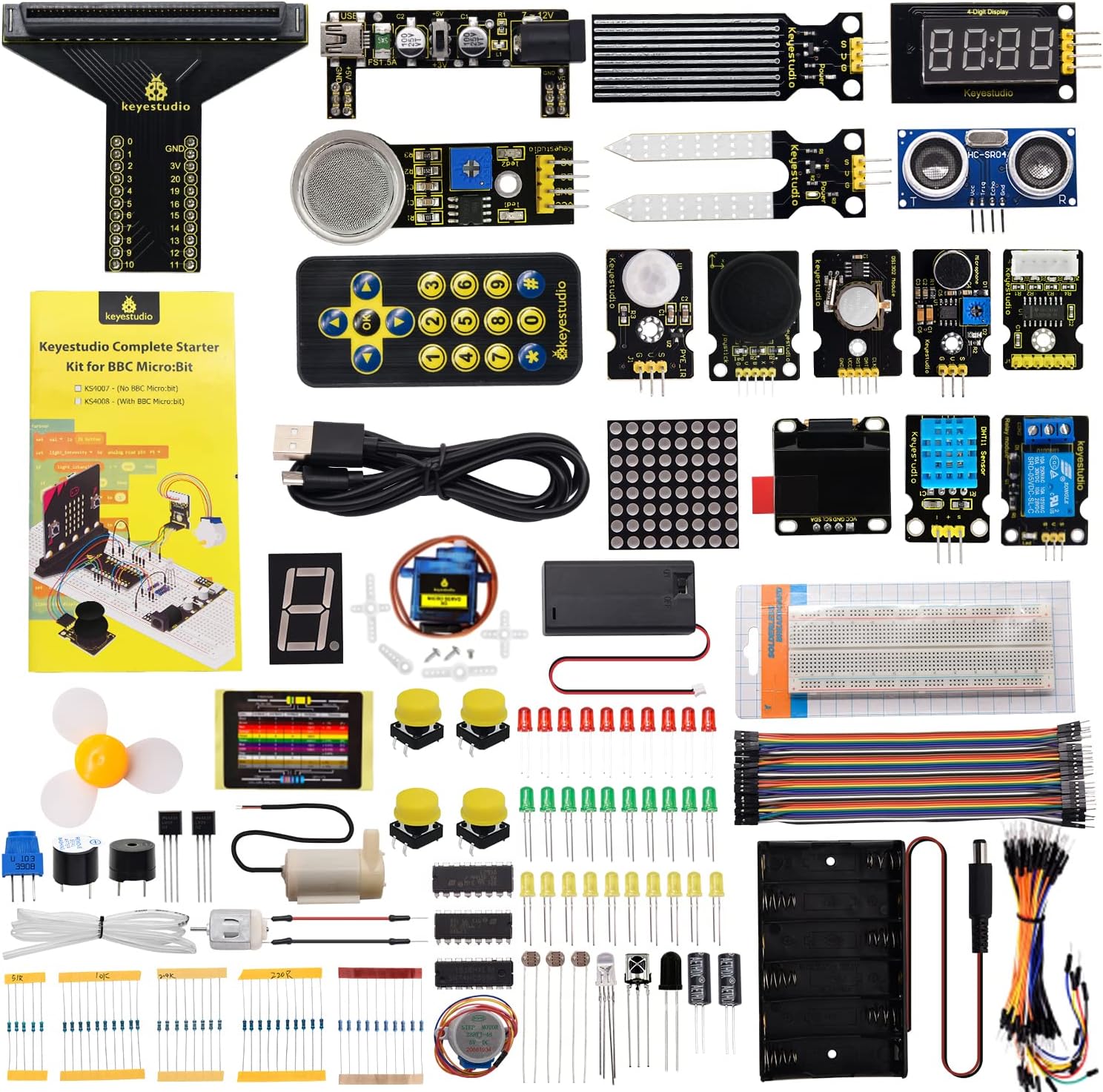 Amazon.com: KEYESTUDIO Complete Starter Kit with Micro:bit V2 for BBC Microbit STEM (Not ...