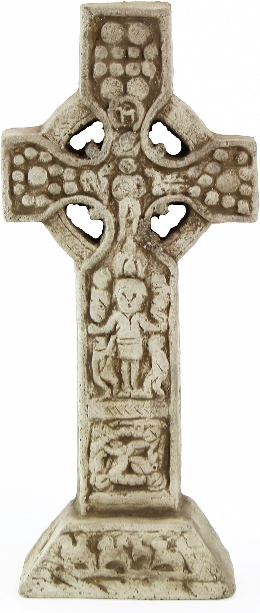 Amazon.com: Solid Rock Stoneworks Cross on Base Decorative Stone Statue ...