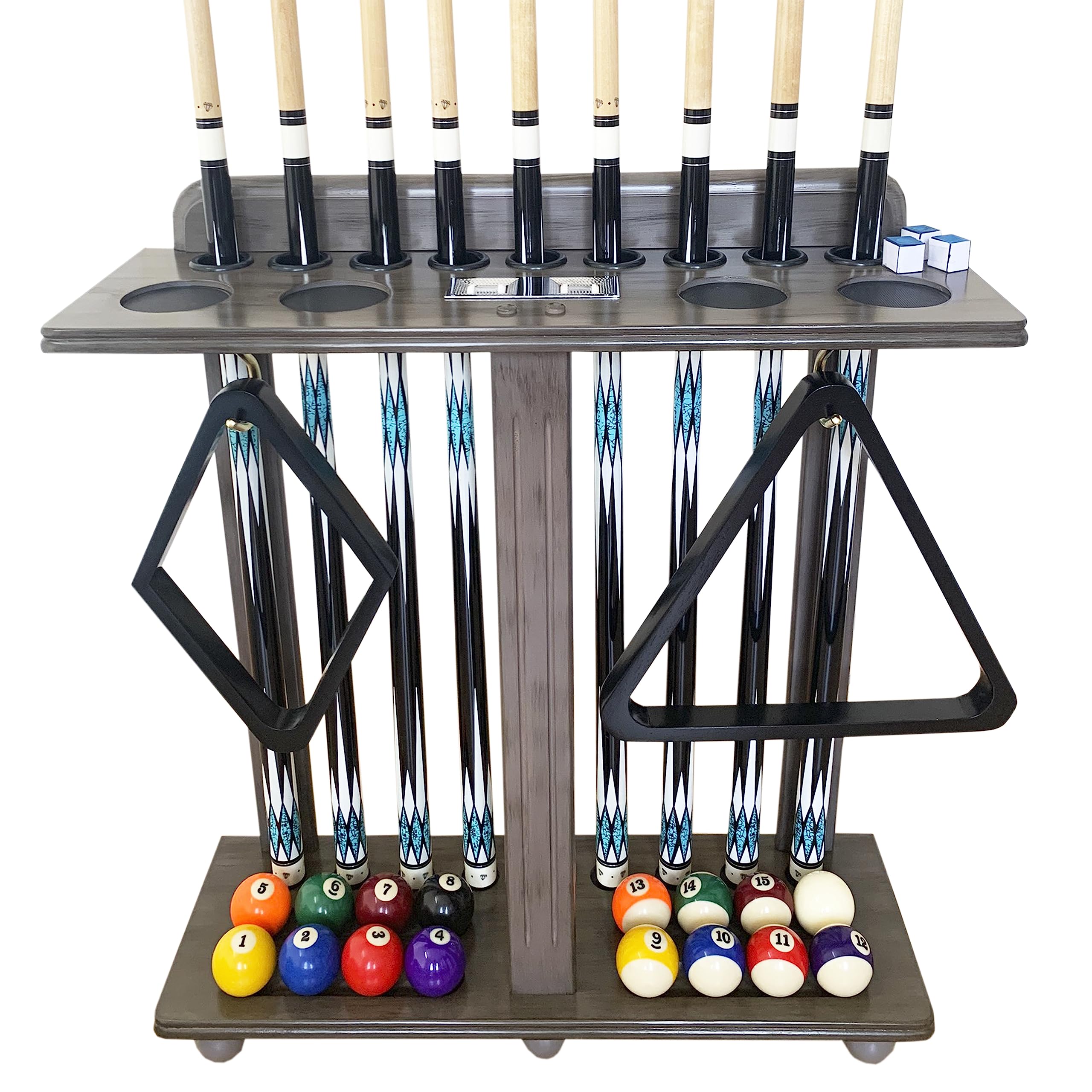 Snapklik.com : GACCO BILLIARDS Floor Pool Cue Rack Hold 9 Cue Sticks ...