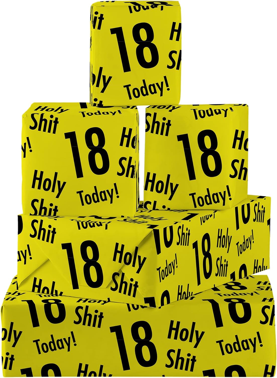 Hunts England - 5 Sheets Of 18th Funny Rude Birthday Fun Wrapping Paper ...