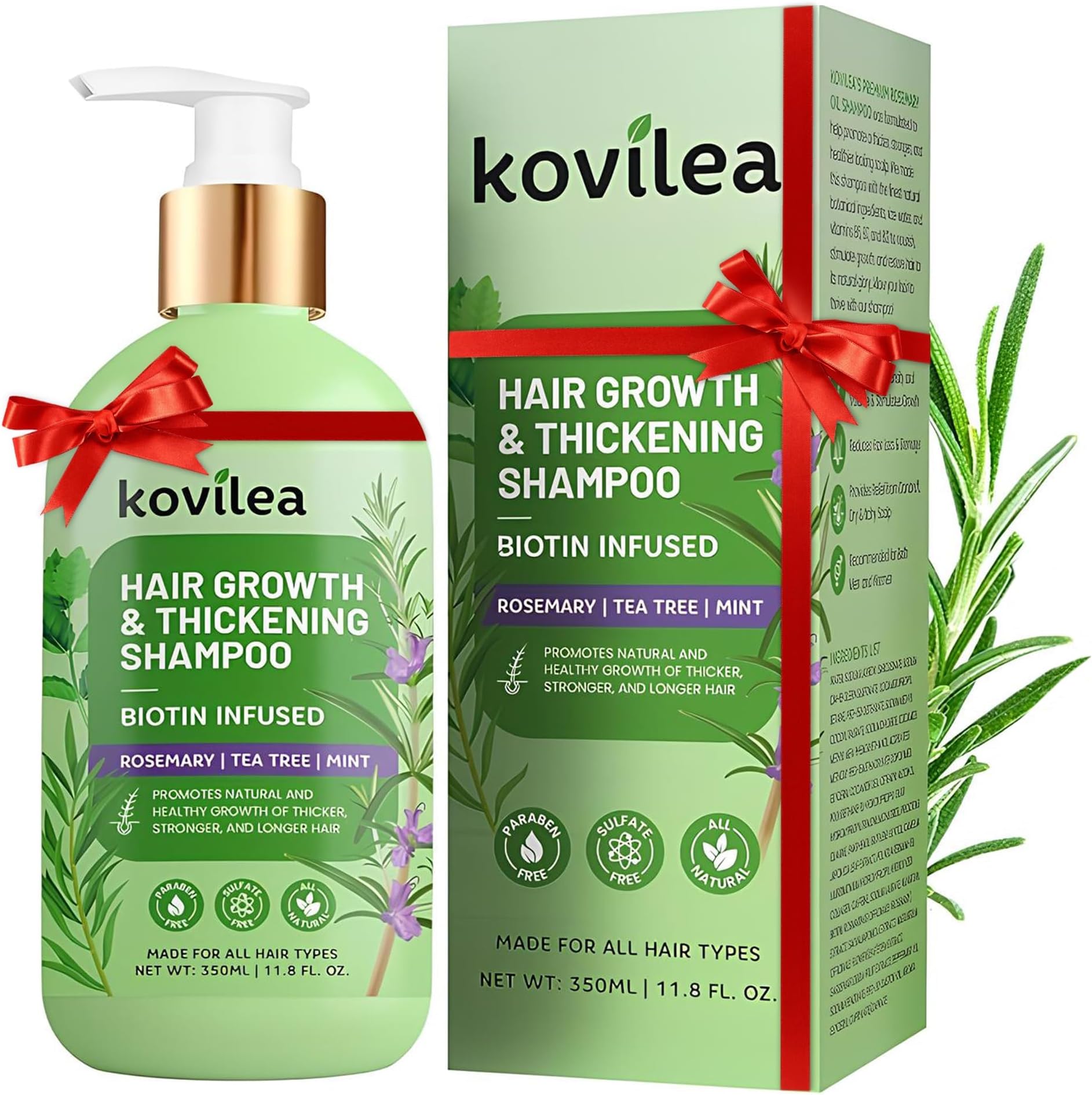 Amazon.com: Rosemary & Biotin Hair Growth Shampoo for Women & Men, Natural Thickening & Regrowth ...