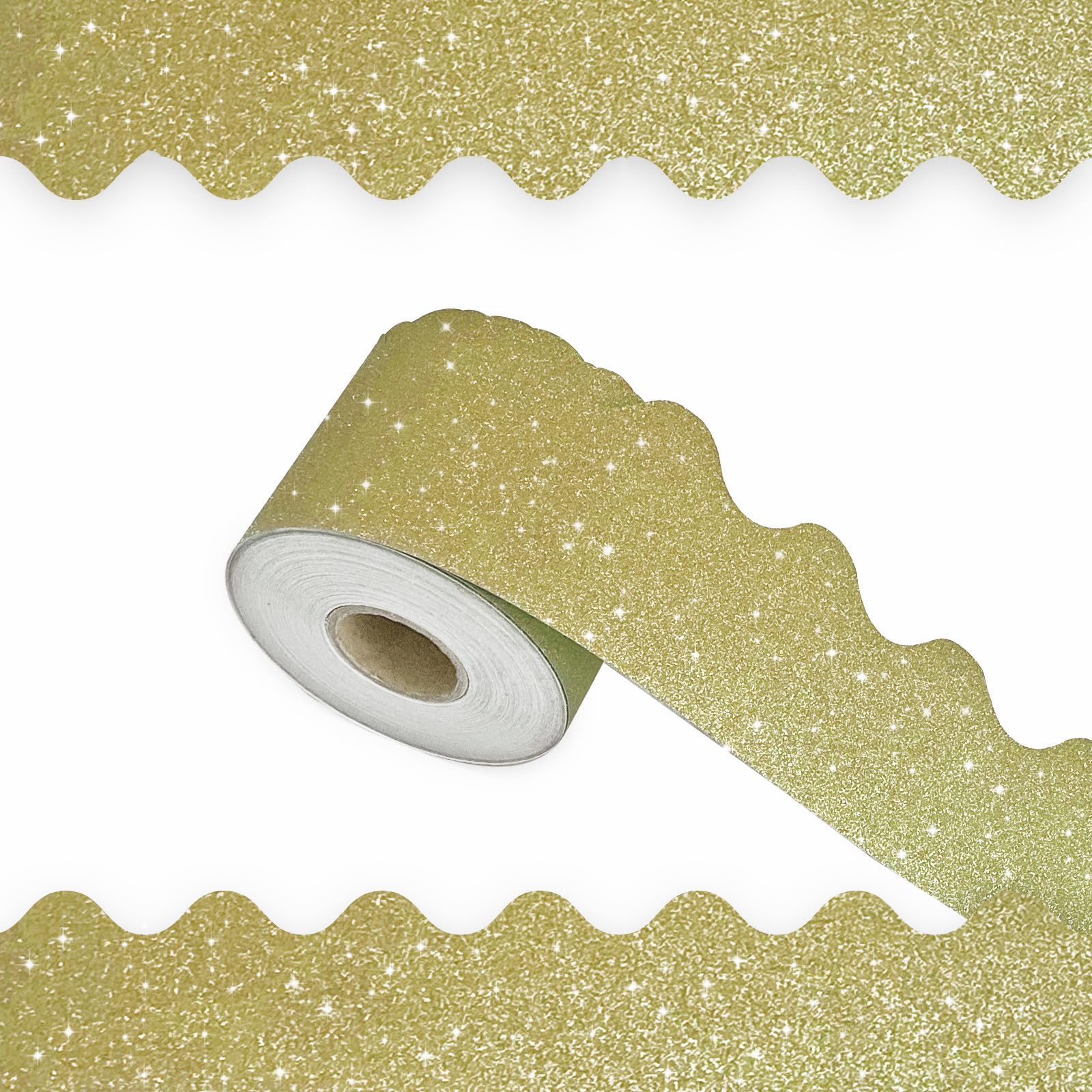 Amazon.com: 55.8 Feet Bulletin Board Border Glitter Scalloped Borders ...