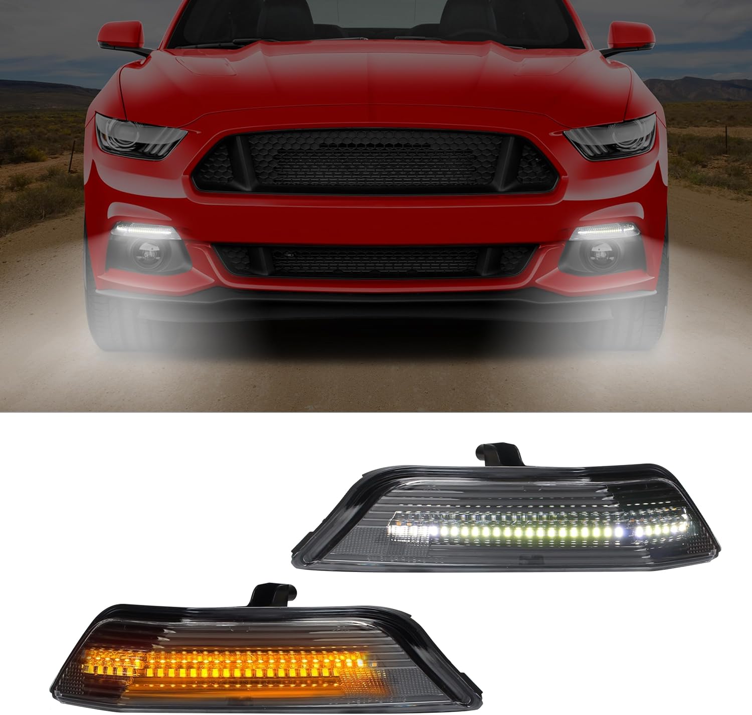Amazon.com: KAKABAS LED DRL Front Bumper Turn Signal Light Compatible ...