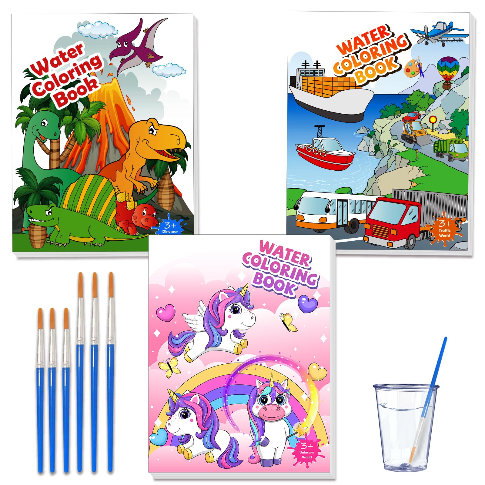 Amazon.com: Paint with Water Books for Kids,3 Coloring Books,Magic ...