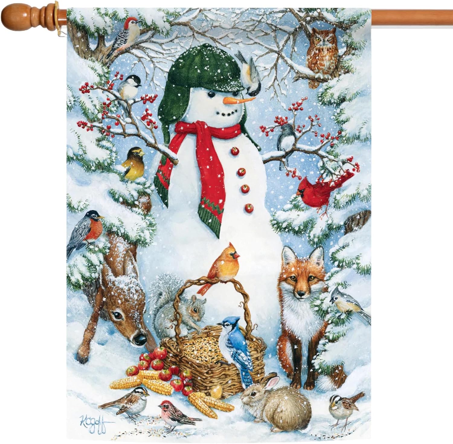 Amazon.com : Toland Home Garden 109377 Woodland Snowman 28 x 40 Inch ...