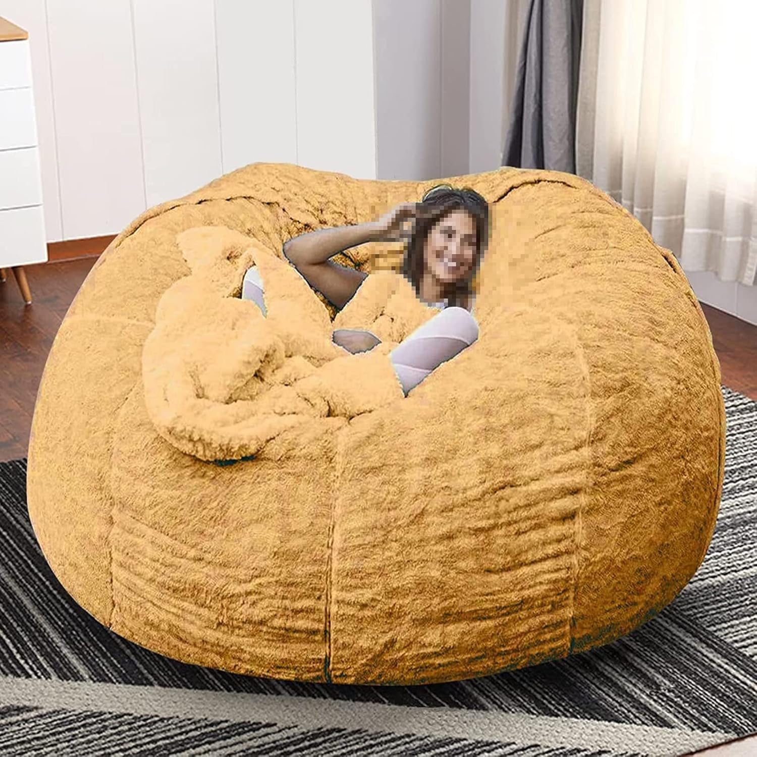 GiMLy Flannel Bean Bag Chair,21 Colors and 3 Sizes, Luxury Fluffy Bean ...