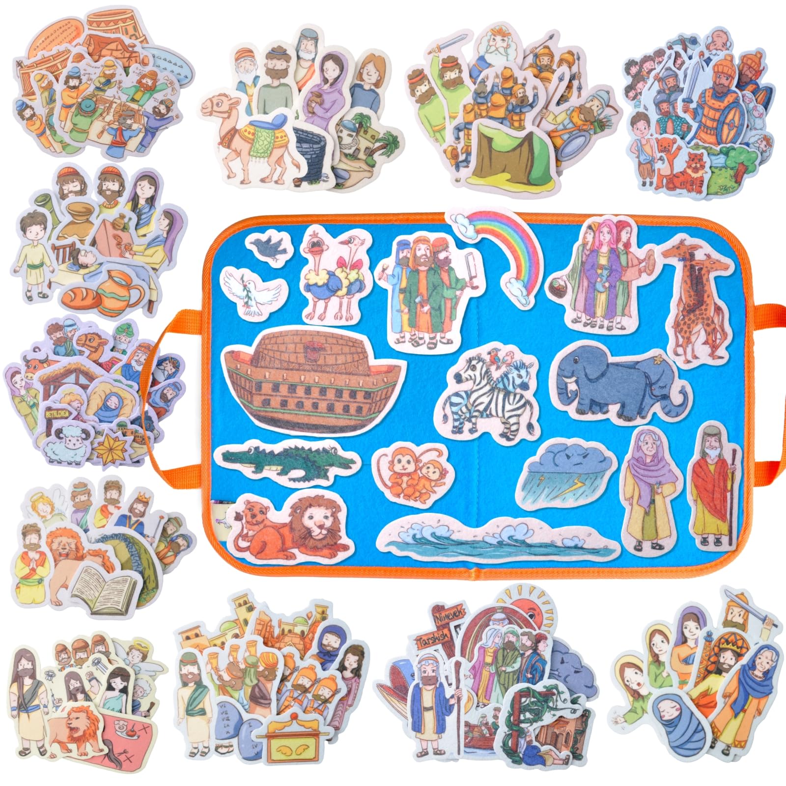 Amazon.com: CHEFAN 12 Pack Felt Board Bible Stories Set,Flannel Board Stories with a Foldable ...