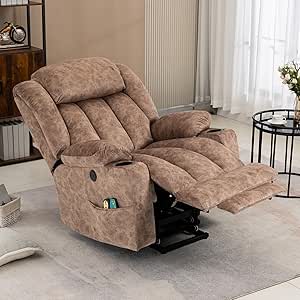 Amazon.com: VIVIJASON Tall Man Large Power Lift Recliner Chair with Massage and Heat for Elderly ...