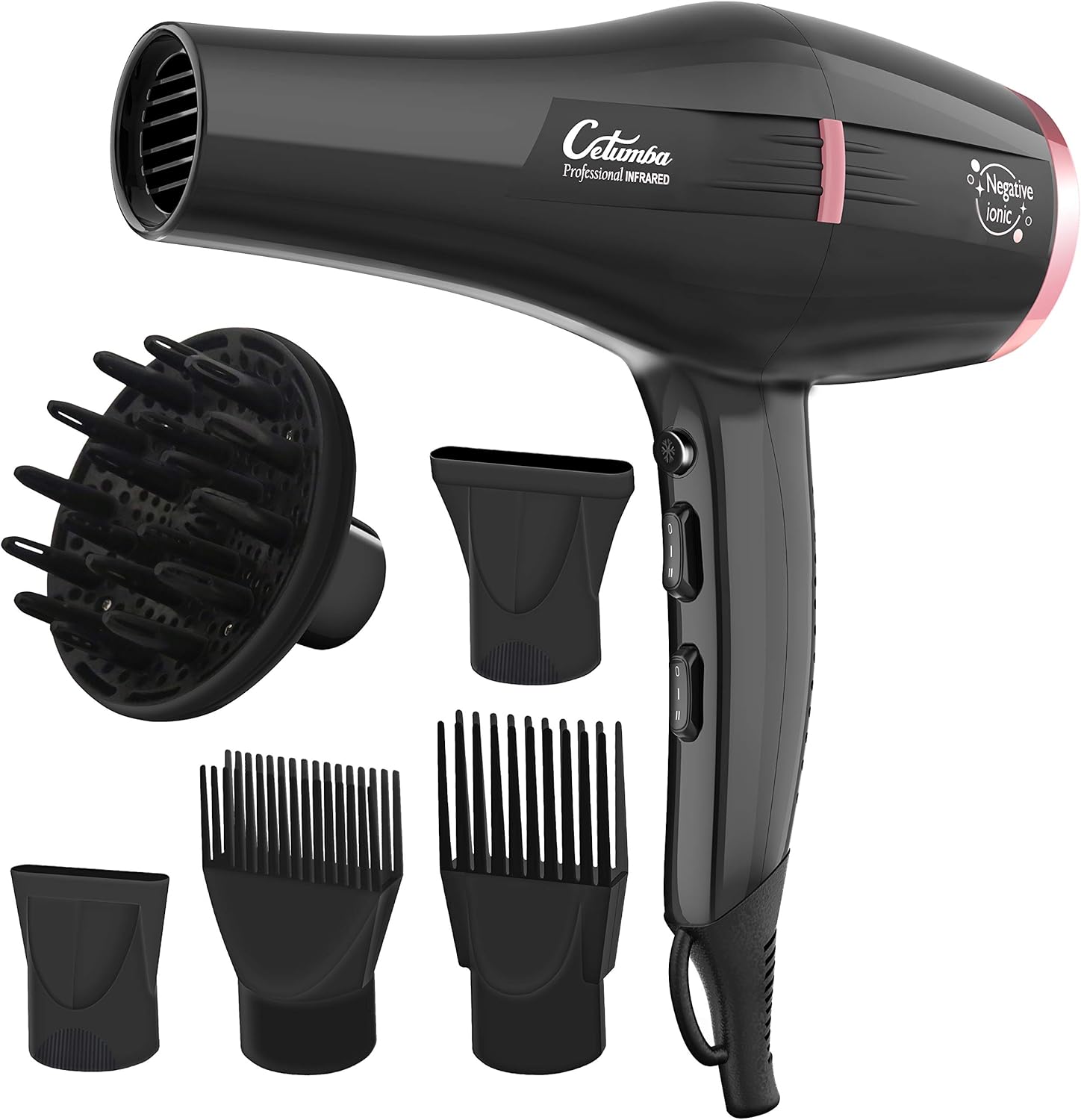 Amazon.com : Infrared Hair Dryer with Diffuser Double Negative Ions ...