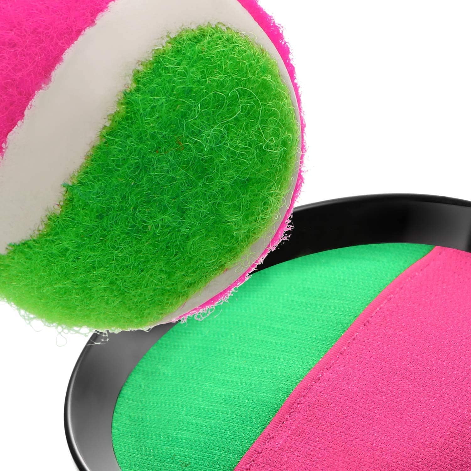 Toss and Catch Ball Set with Two Hook & Loop Paddle Discs and Tennis ...