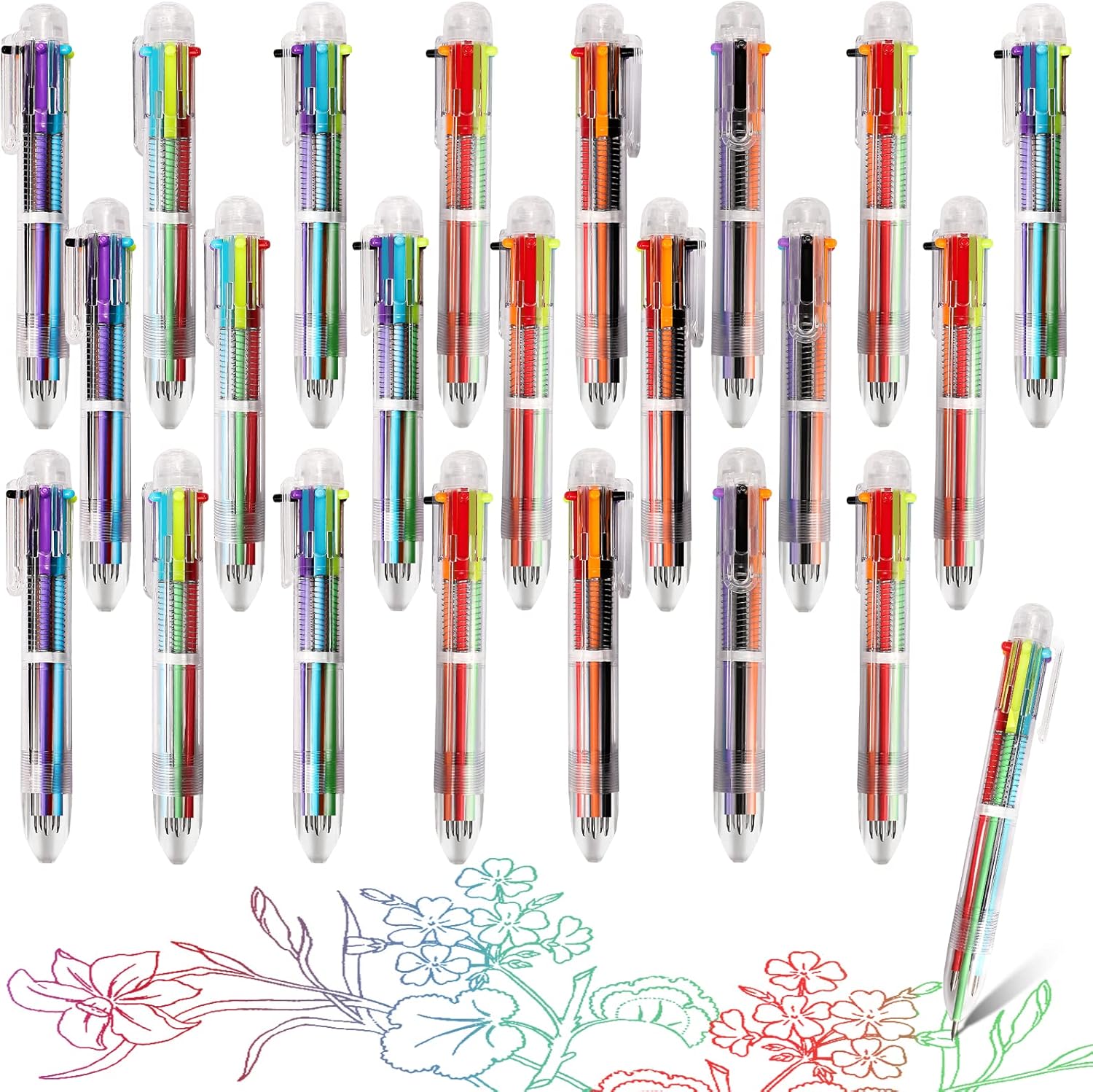 Amazon.com : SFLHHDM 24 Pack Ballpoint Pen, 6-in-1 Multicolor ...
