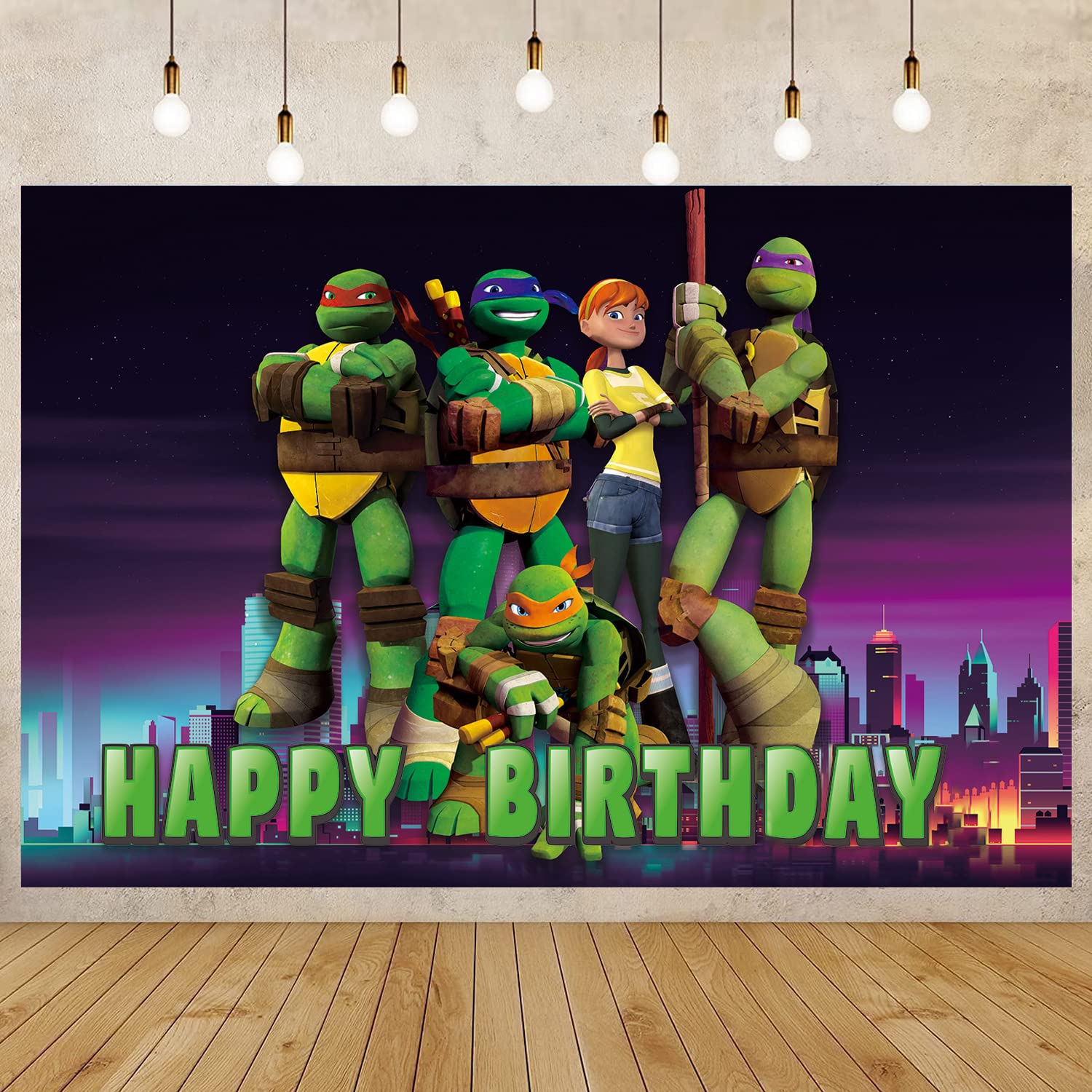 Ninja Backdrop Cartoon Theme Birthday Party Supplies 5 X 3ft ...