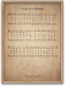 Amazon.com: Refinery Number One Away in a Manger - Unframed Hymn Wall ...
