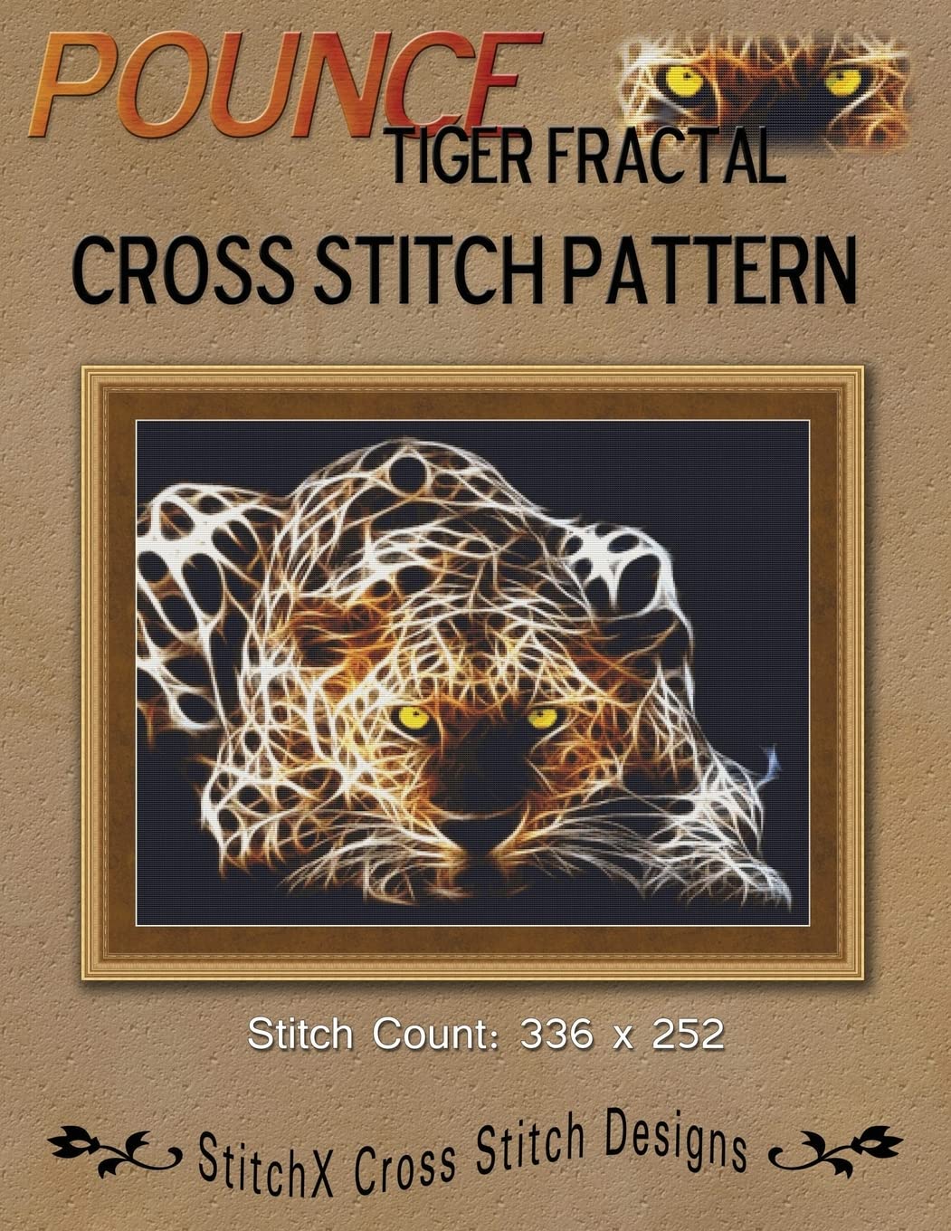 Pounce Tiger Fractal Cross Stitch Pattern: Warrington, Tracy, StitchX ...