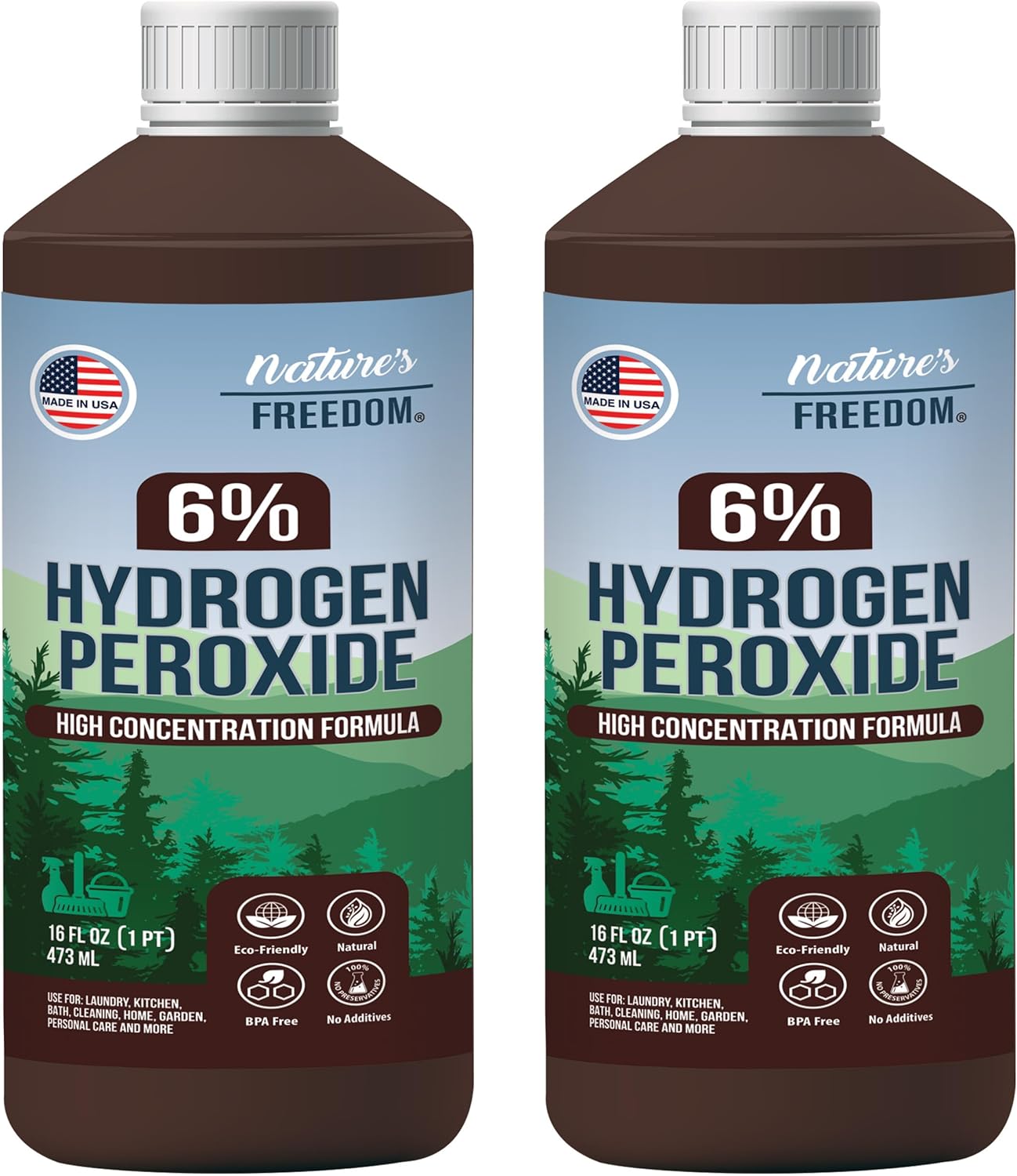 Nature's Freedom Hydrogen Peroxide 6% Concentrate, H2O2 and Purified ...