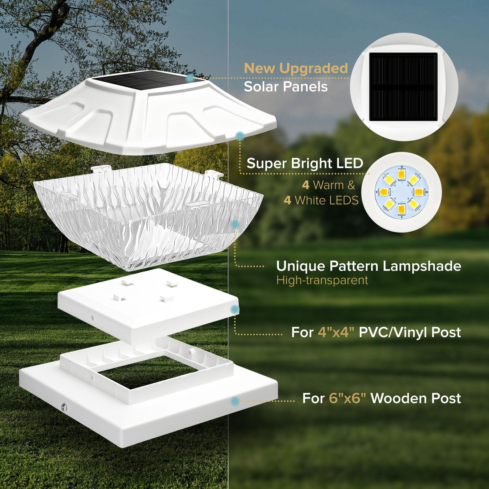Pvc 4x4 Post Solar Light Best Decking Lights For Decks, Porches,