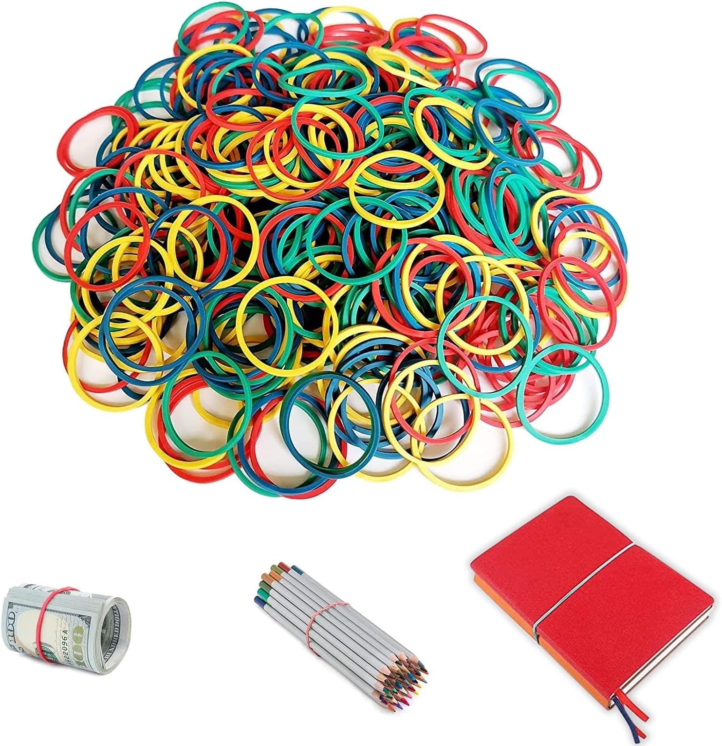 Elastic Bands, 200 Pcs Colorful Rubber Bands, Elastic Rubber Bands for ...