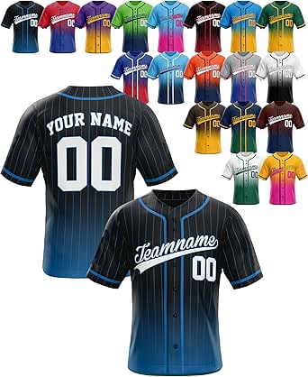 Amazon.com: Custom Gradient Baseball Jerseys - Personalized Baseball ...