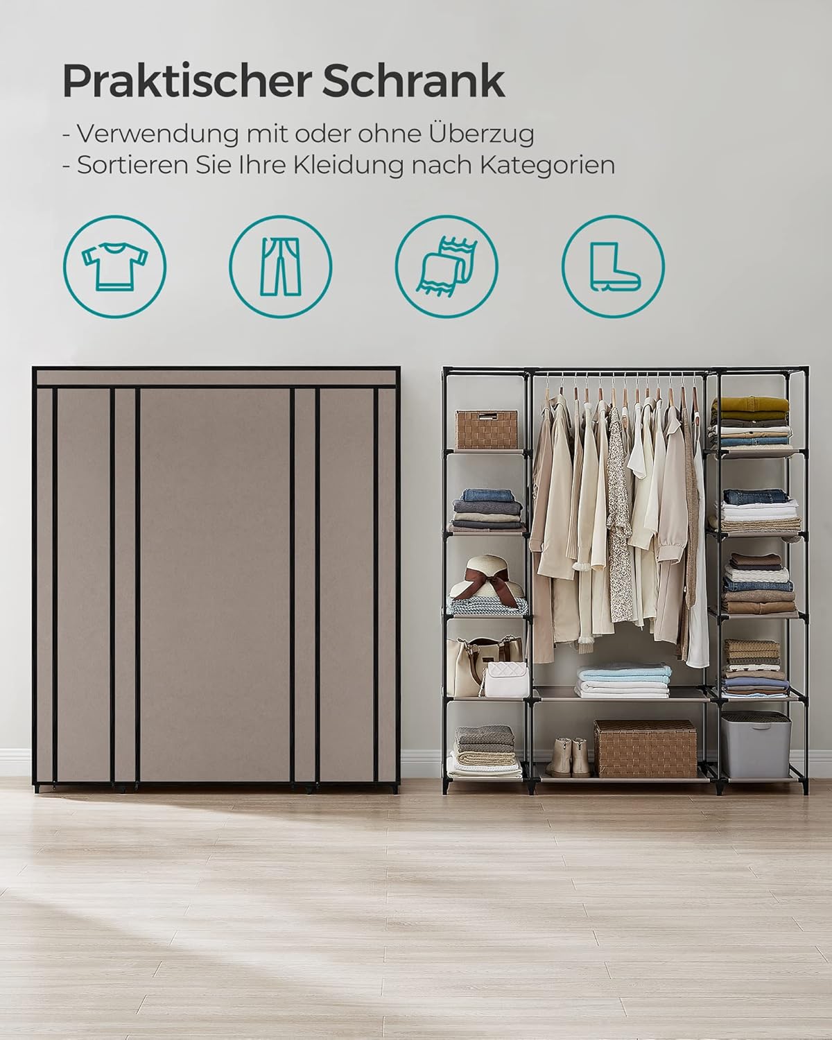 SONGMICS LSF003R02 Portable Fabric Wardrobe Instruction Manual