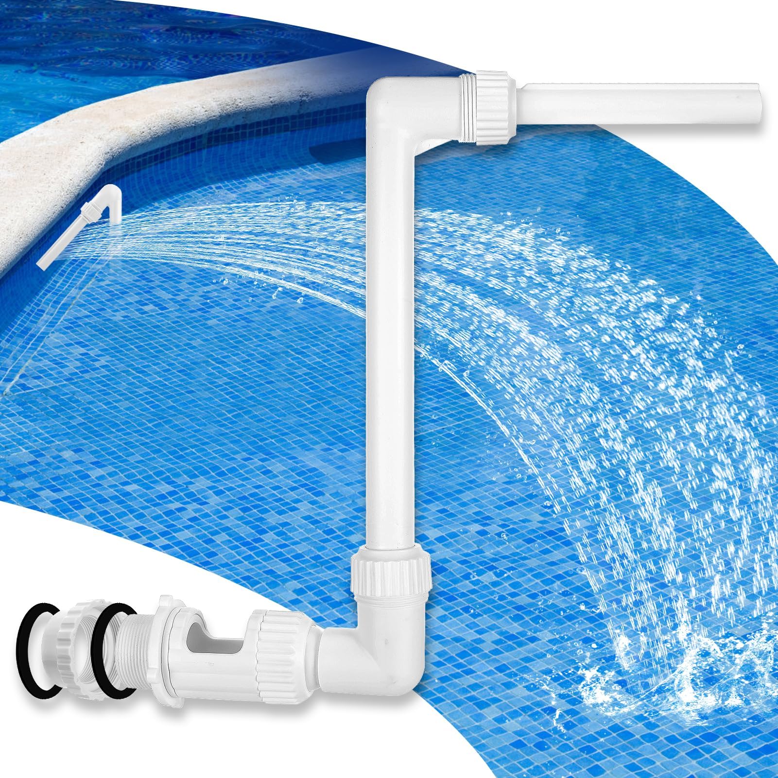 Amazon.com: Pool Fountain, Dual Spray Pool Waterfall, Pool Fountain for ...