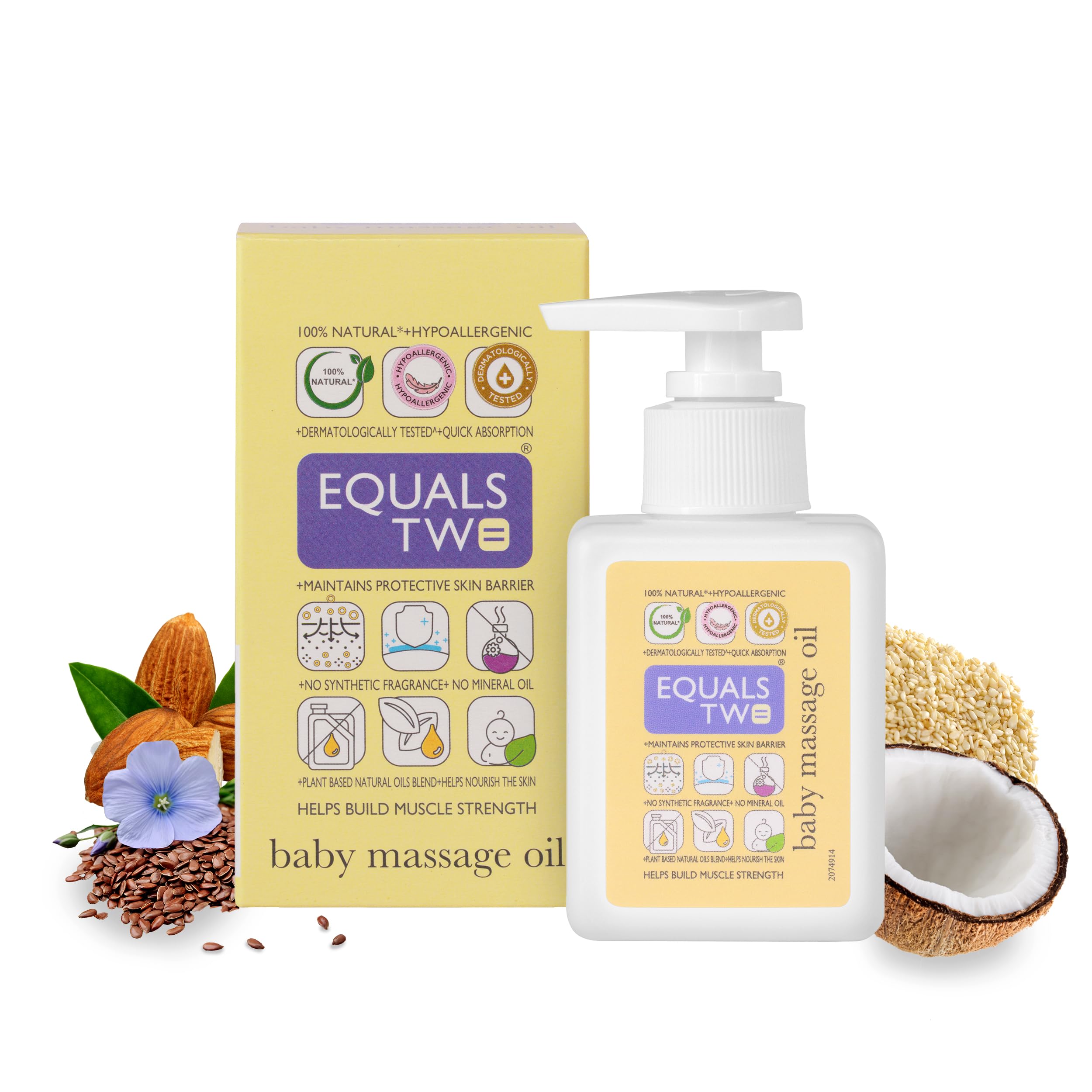 Buy EQUALSTWO Nourishing Baby Massage Oil, 200ml, 100% Natural Non ...