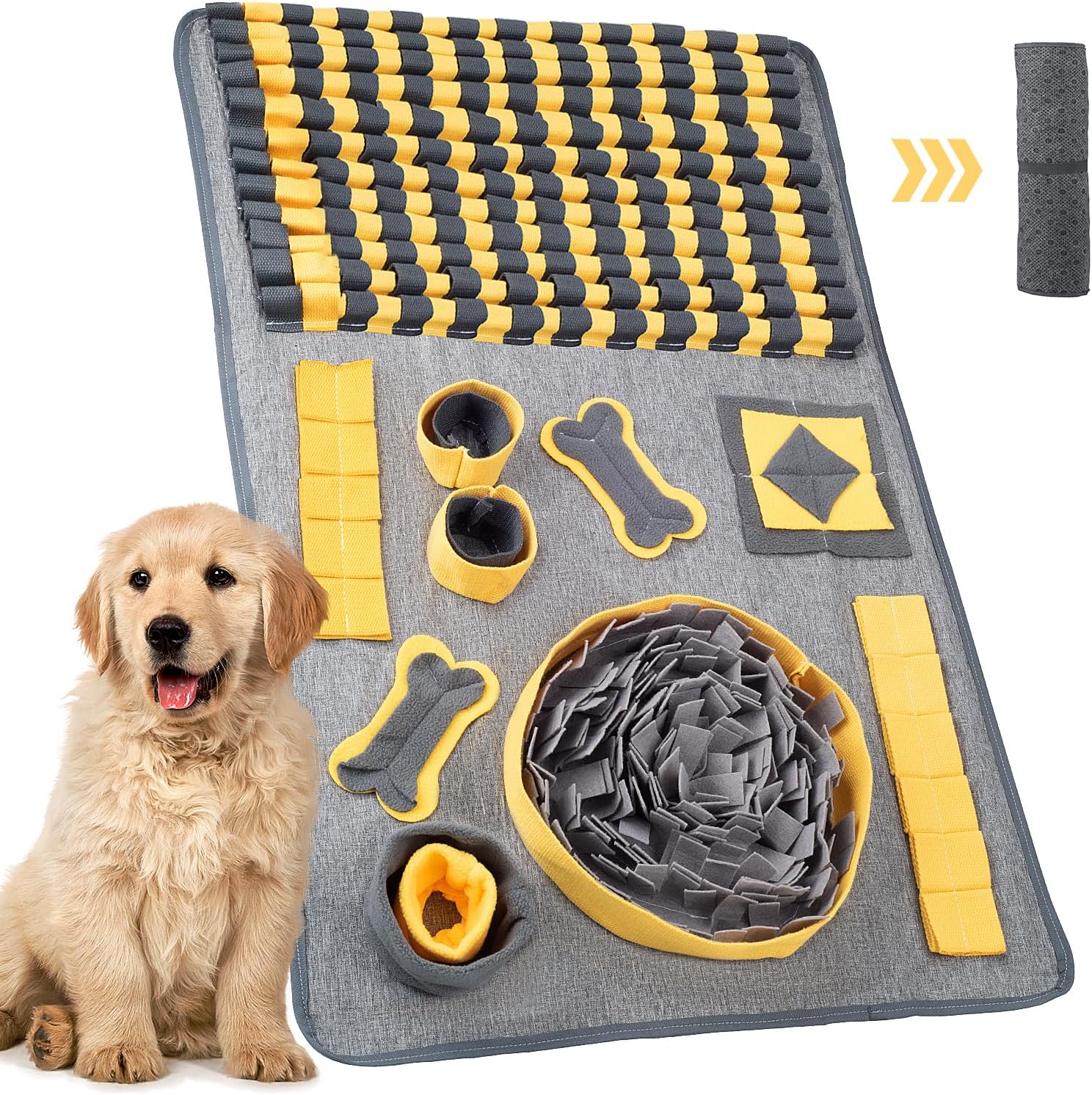 PAWSPURR Snuffle Mat for Dogs, Pet Slow Feeding Mat Dog Puzzle Toys ...