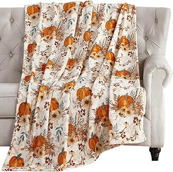 Amazon.com: Fall Fleece Throw Blanket: Velvety Soft, Durable Plush ...