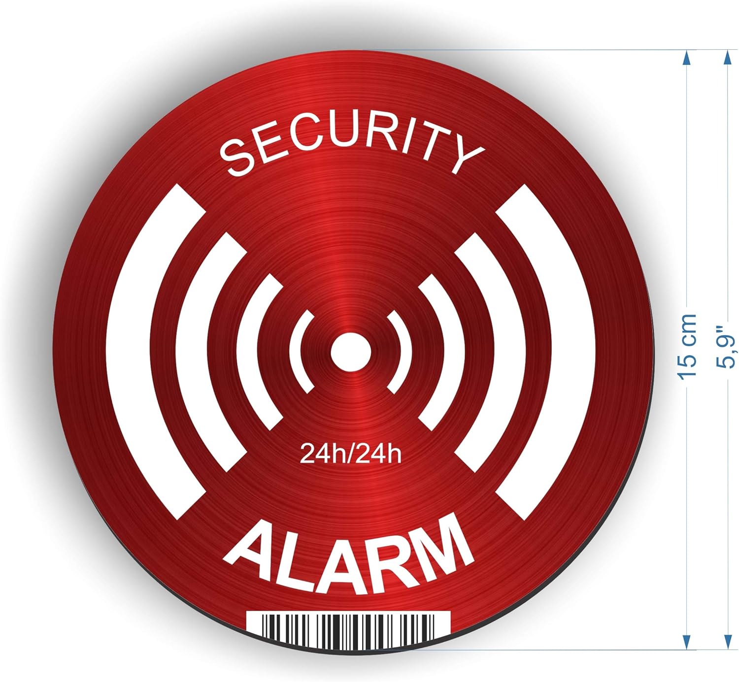 Imaggge 3 x Rigid Signs for Alarms – Security – Round 15 cm – Heavy ...