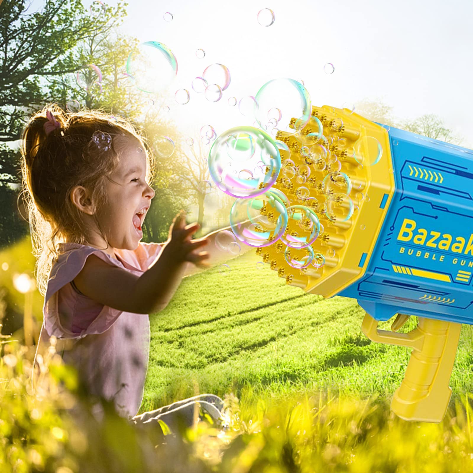 Buy Bazooka Bubble Gun, Bazooka Bubble Machine Gun Blaster, 69 Hole ...