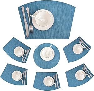 Amazon.com: Yaopeing 7PCS Round Table Placemats Wedge Shaped Place Mat ...