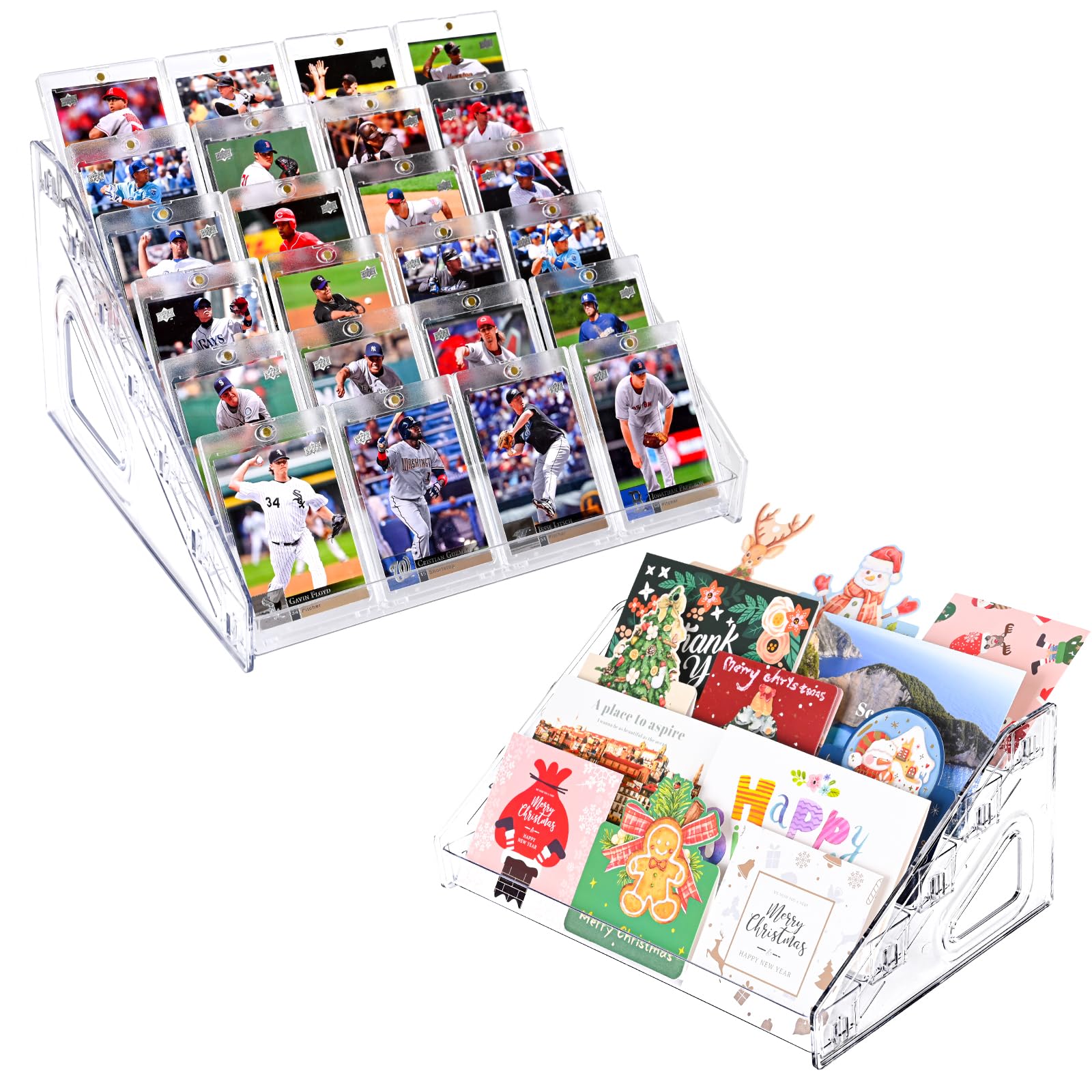 Amazon.com: CELSOL 5 Tier 12" Acrylic Card Display Stand, Easy Clip-On ...